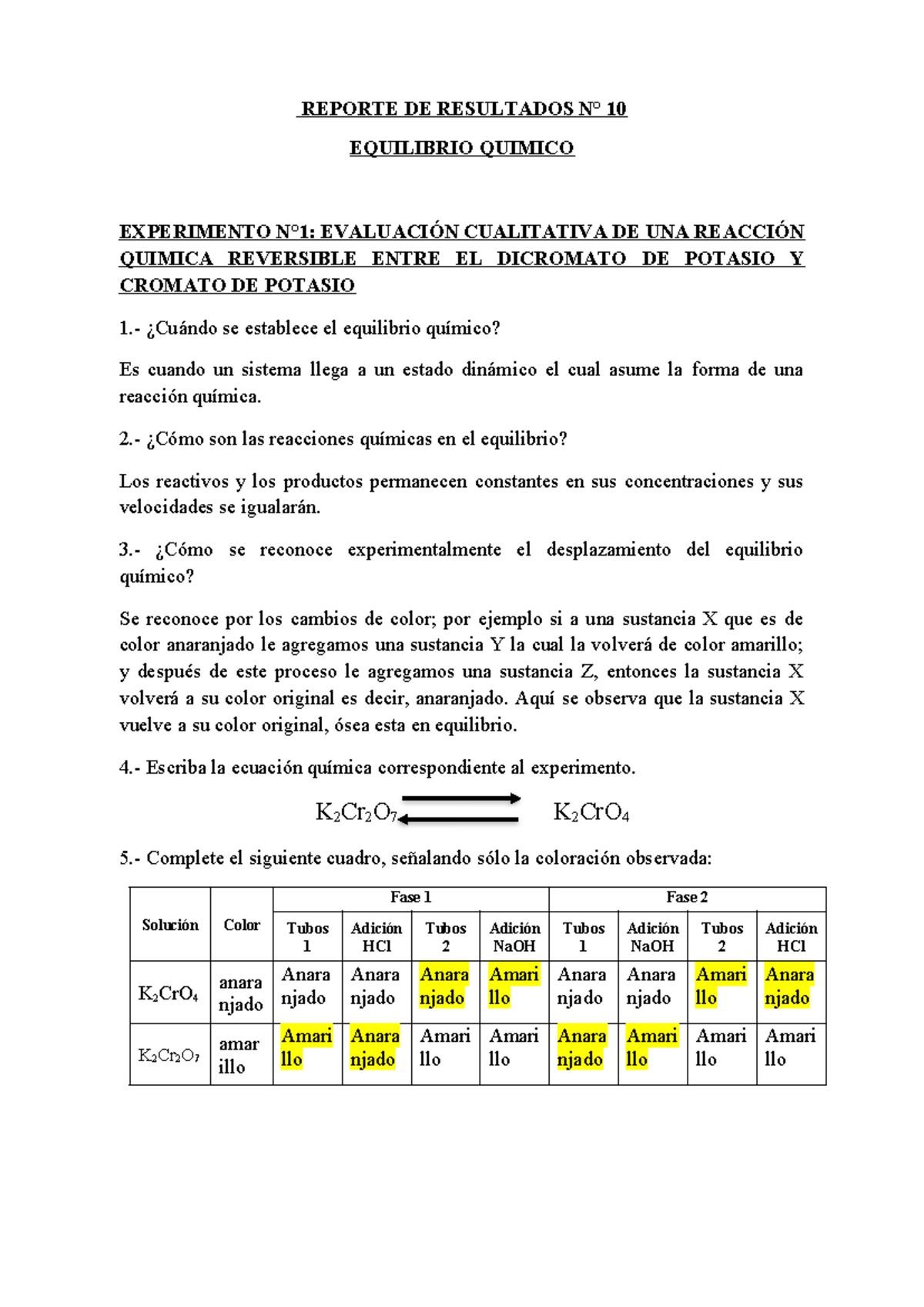 Reporte N° 10 - eq.quim. IQ-2023A Tarea - REPORTE DE RESULTADOS N° 10 ...