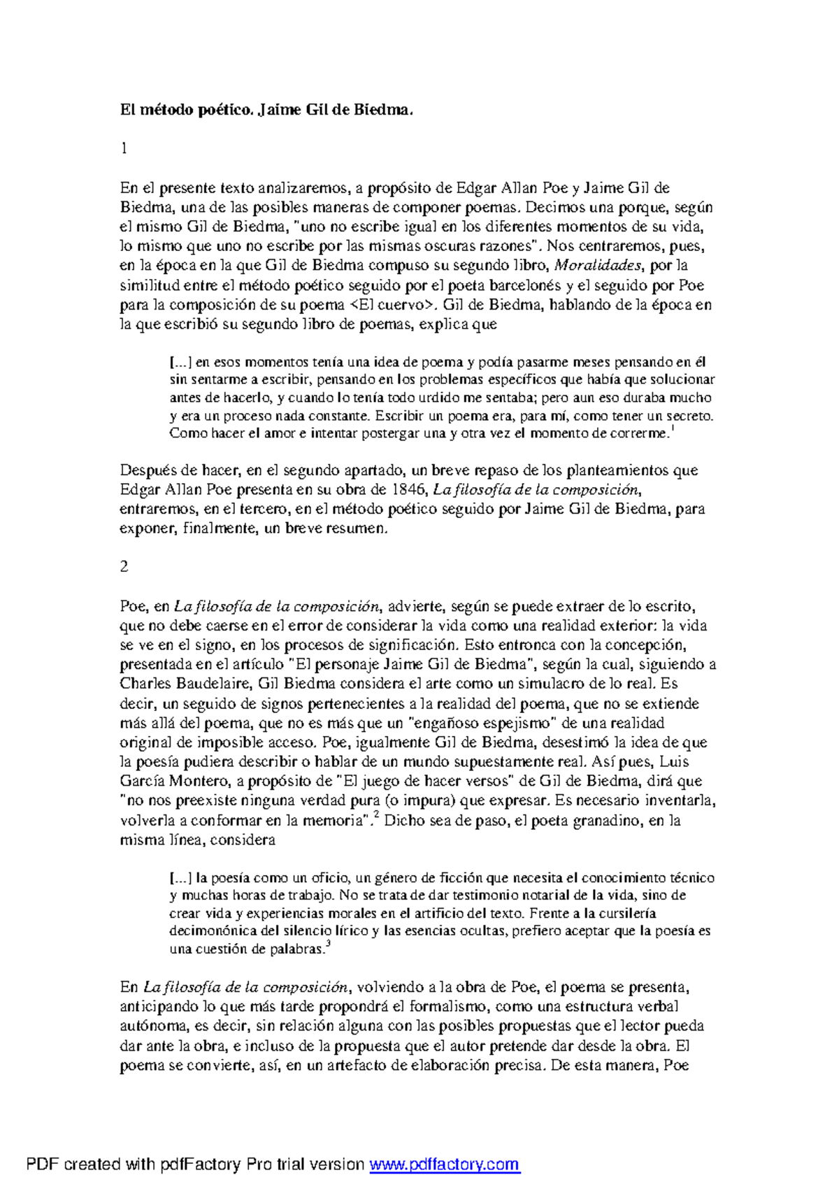 Antonio Gutiérrez, El método poético. Jaime Gil de Biedma - El método ...