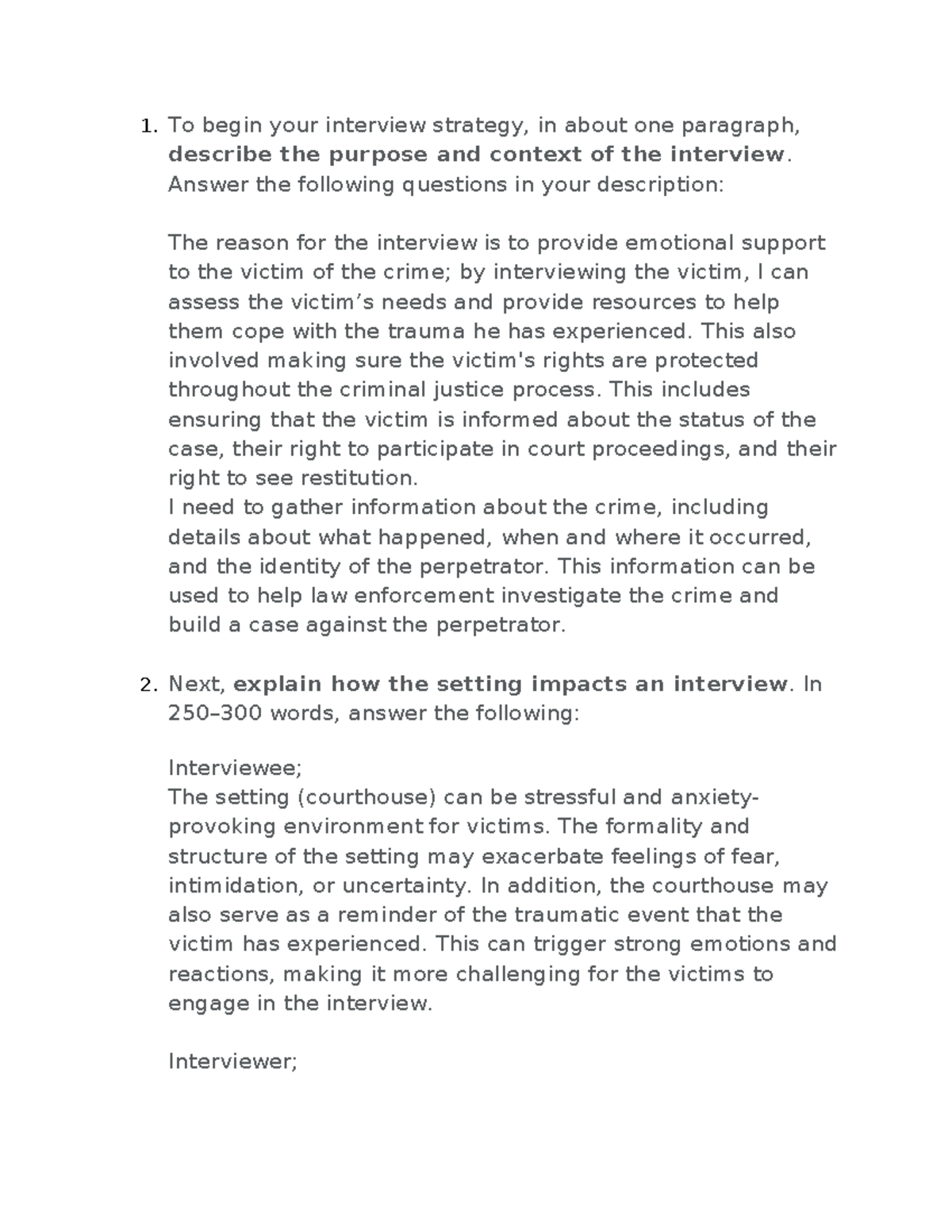 Communications skills mod 8 - To begin your interview strategy, in ...