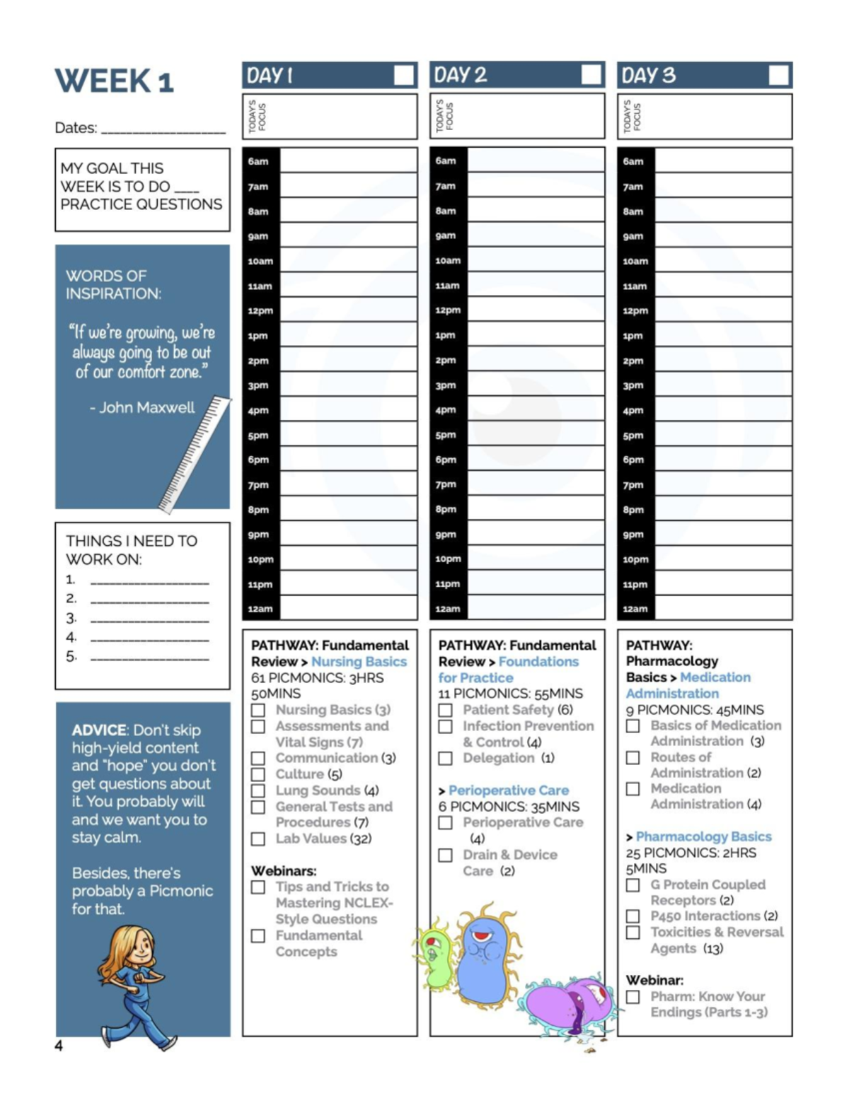 1 Week Study Plan study guides fo use - NURS 321 - Studocu