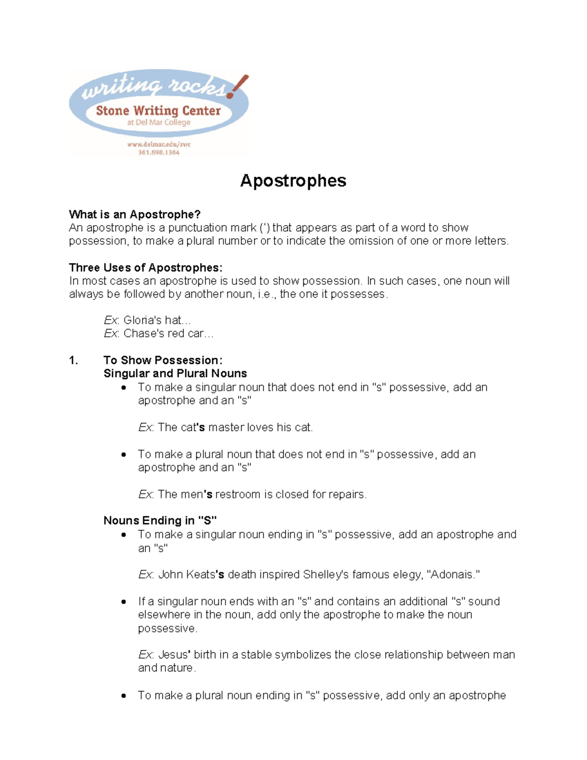 Apostrophes - Apostrophes What is an Apostrophe? An apostrophe is a ...
