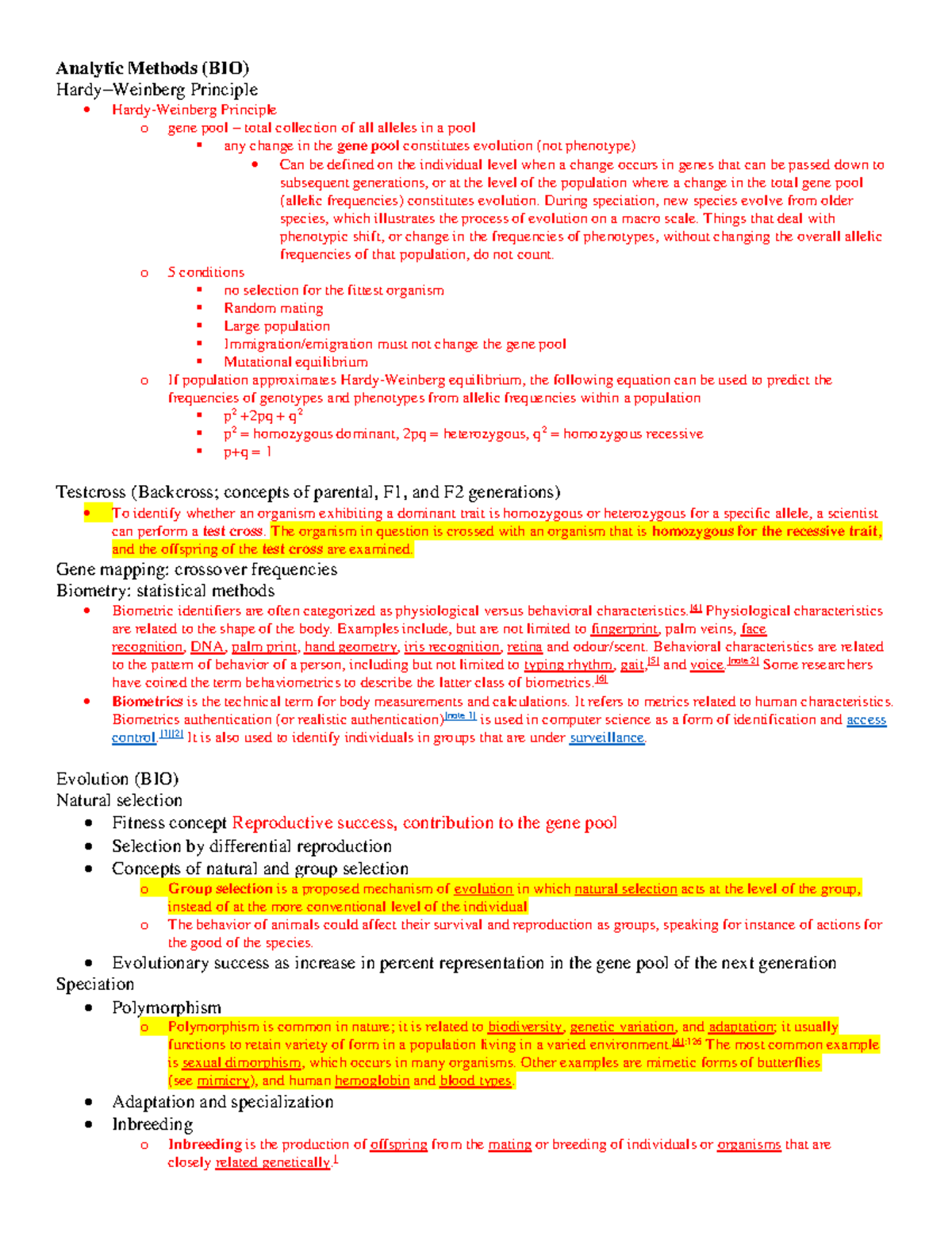 Lecture notes detailed content 22-22 - Analytic Methods (BIO) Hardy ...