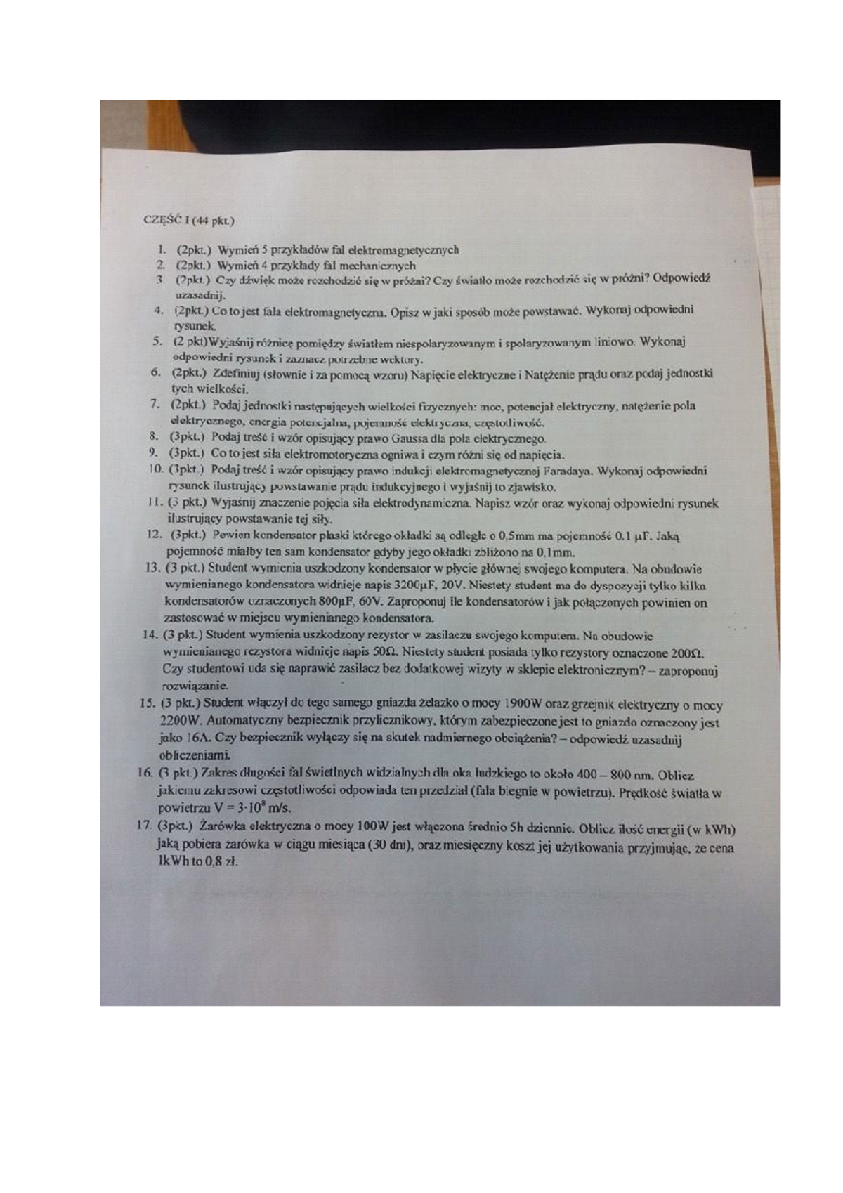 Egzamin odp - •. Fale radiowe Promieniowanie podczerwone Mikrofale ...