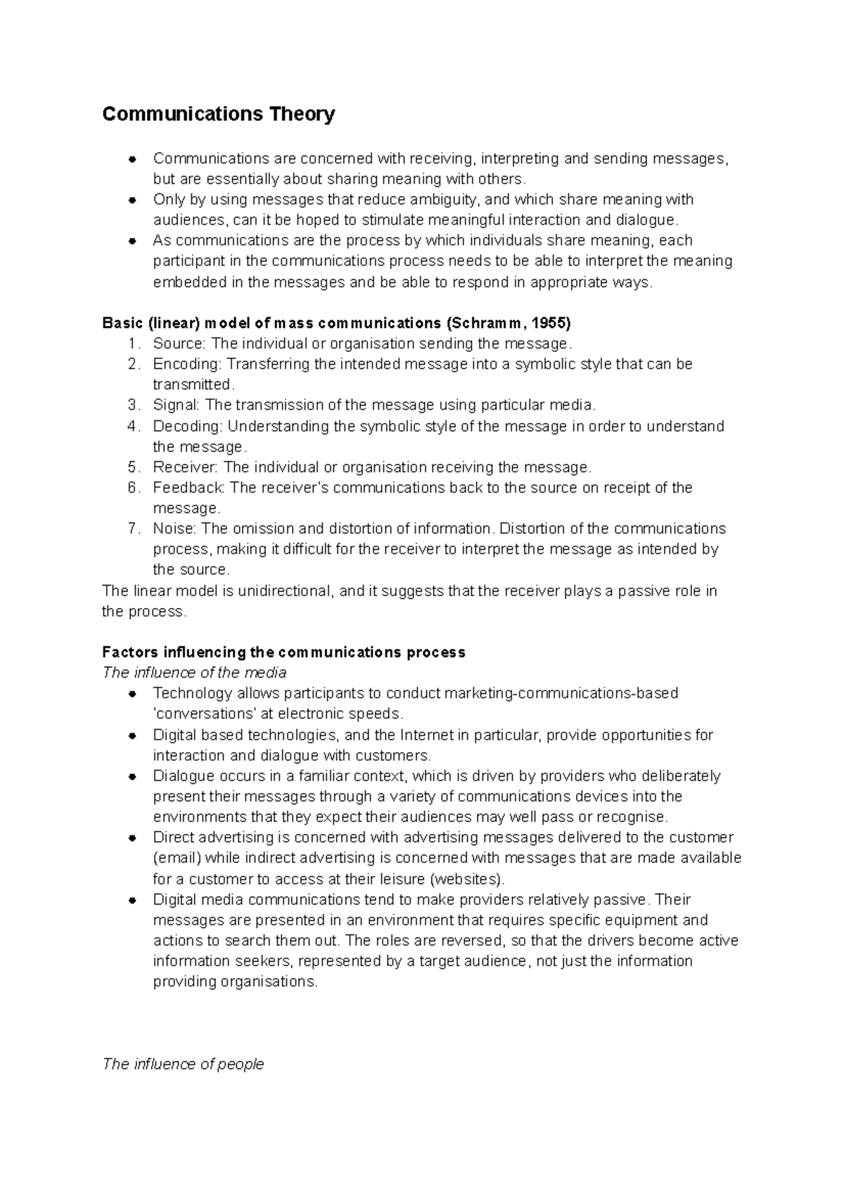 Marketing Communications Theory - Communications Theory Communications ...