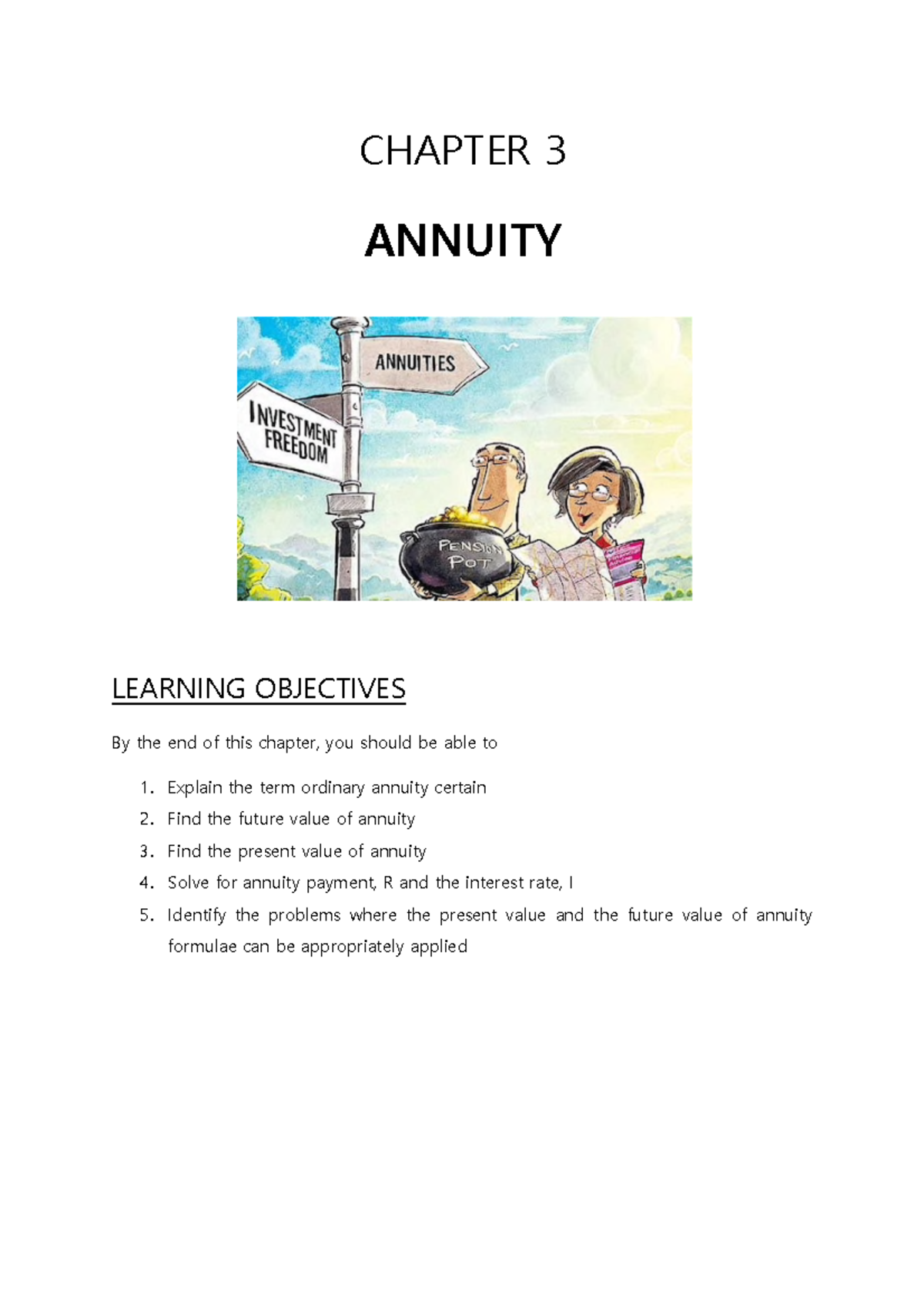 Chapter 3 - For student in DBF courses in KPMBM. - CHAPTER 3 ANNUITY ...