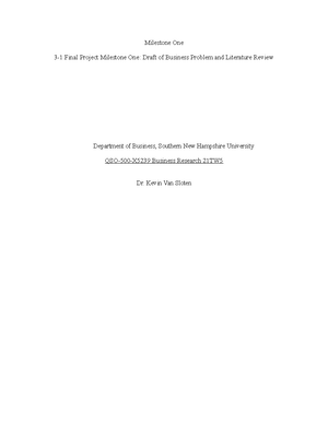 Milestone One-Business Research - Milestone One: Draft of Business ...