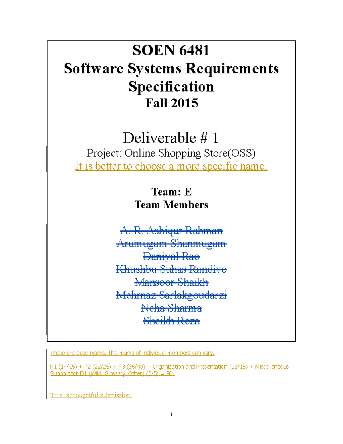 Seminar assignments - project: online shopping store(oss) - SOEN 6481 Software Systems ...