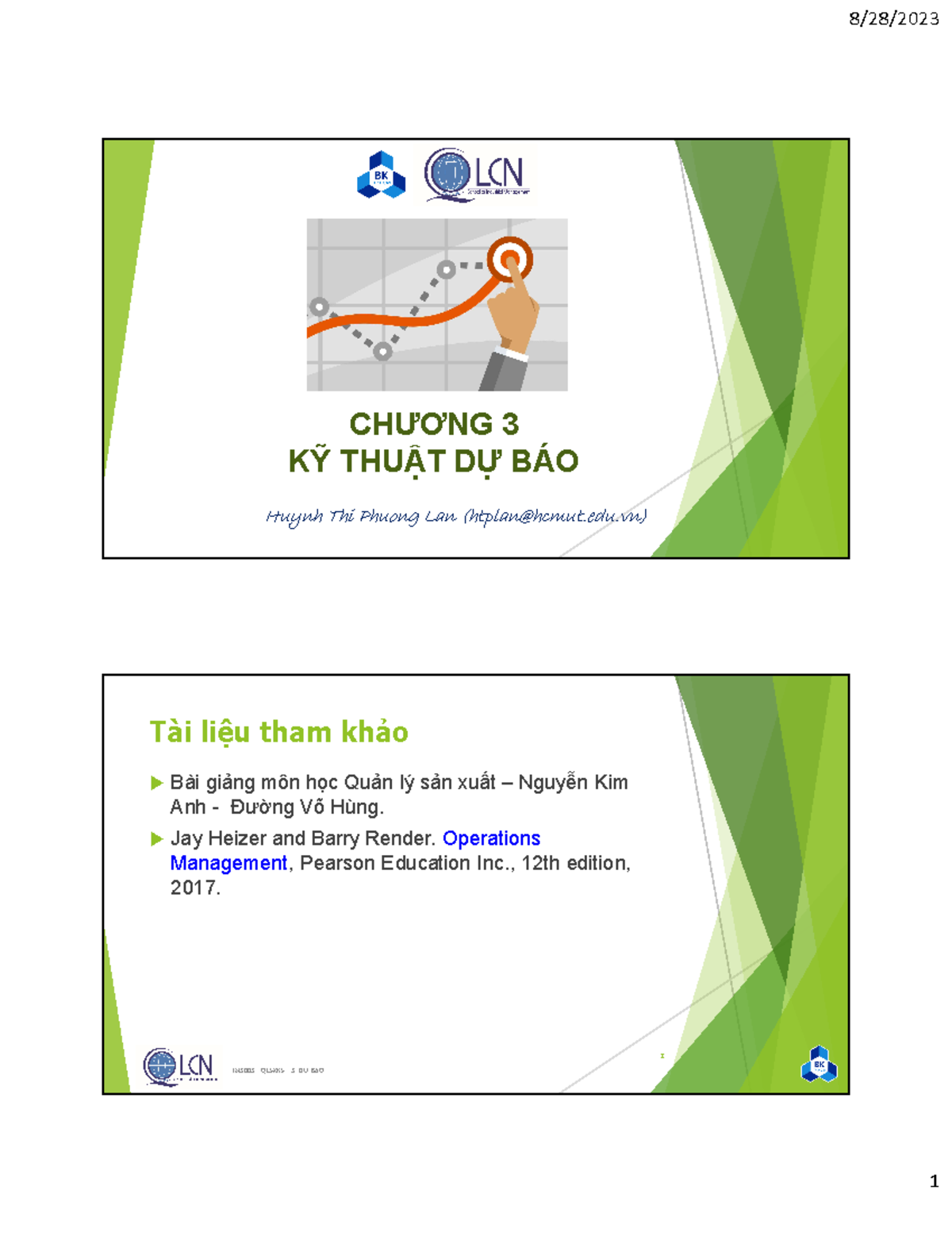 231C2 Qlsxkskỹ-thuật-dự-báo 240408 101426 - CHƯƠNG 3 KỸ THUẬT DỰ BÁO Huynh Thi Phuong Lan - Studocu