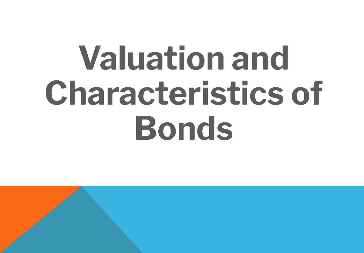 BOND- Valuation - Lecture notes of the auditing in chapter 1 in the ...