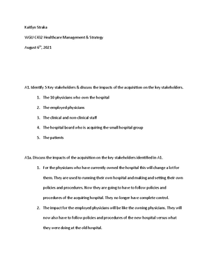 C432 Healthcare management and strategy - HCM 3510 - WGU - Studocu