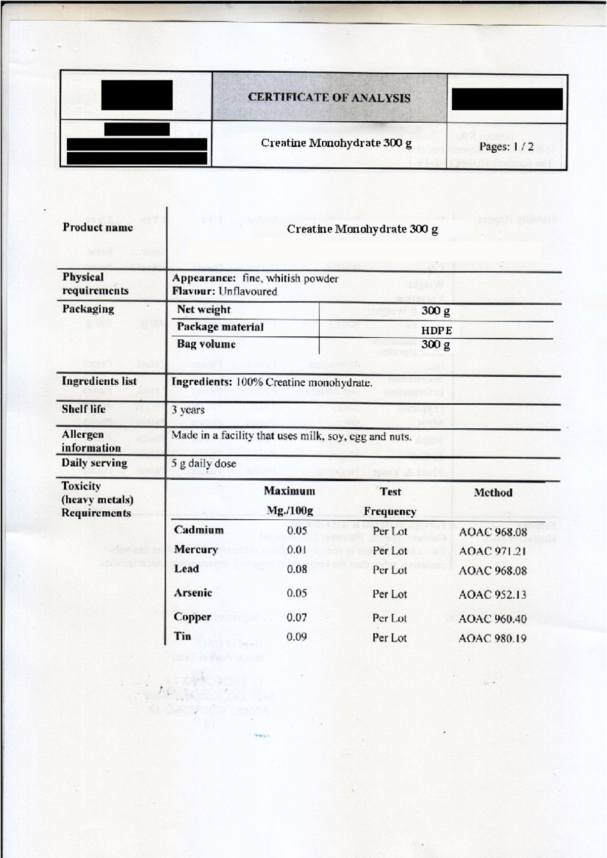 Creatine Certificate of Analysis d4edb685-2865-4c5f-a98f-8f5ad80029 cc ...
