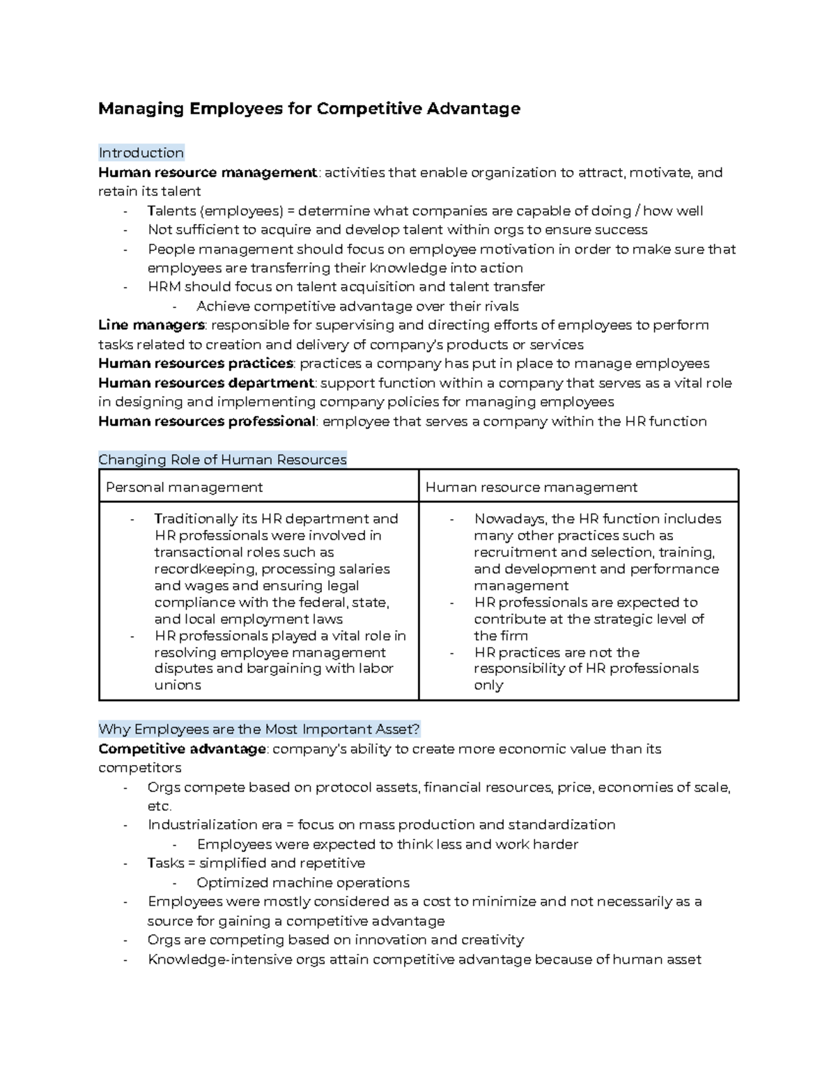 Managing Employees for Competitive Advantage - Managing Employees for ...