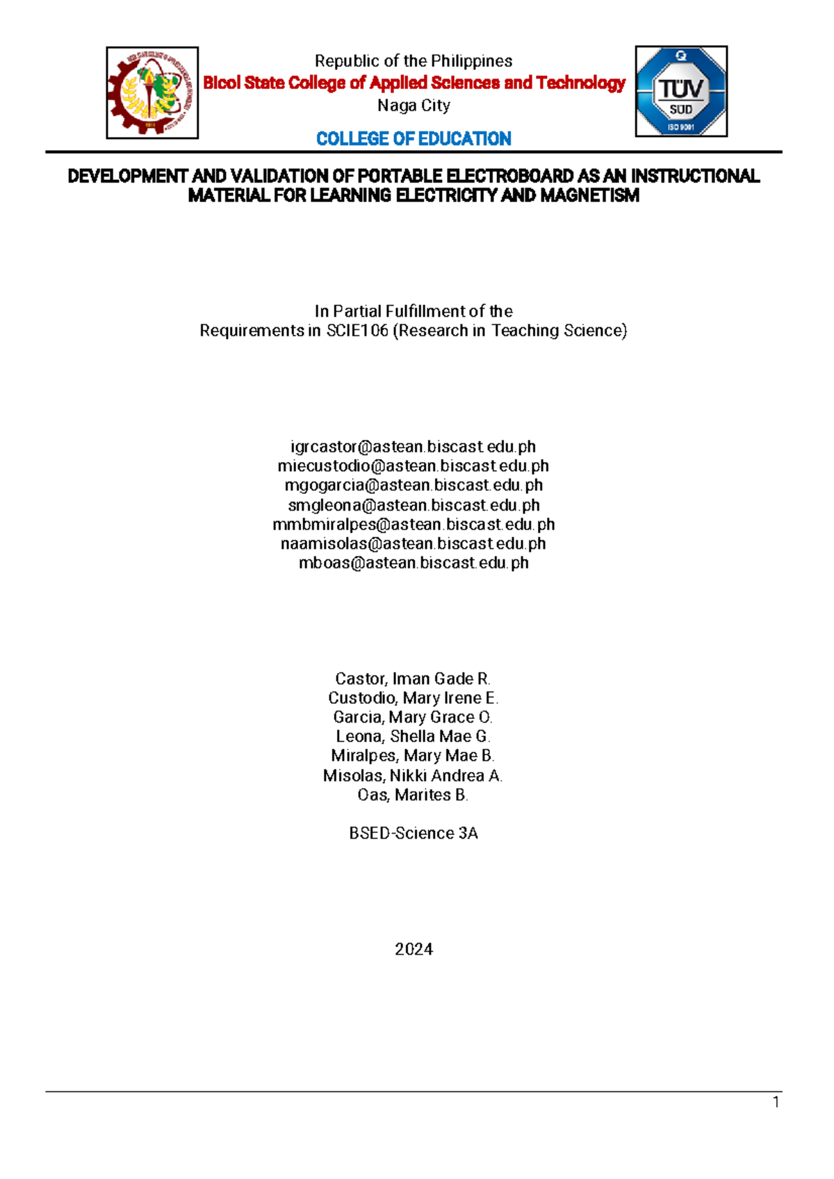 Electroboard-PLAN - ADSdasd asd asd sad ass a sdasd - Bicol State ...