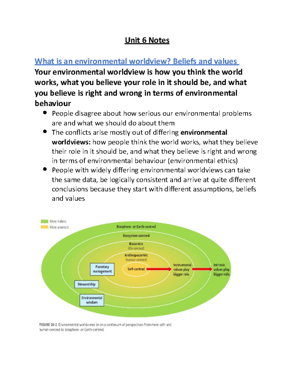 NATS 1840 Unit 6 Notes - Unit 6 Notes What is an environmental ...