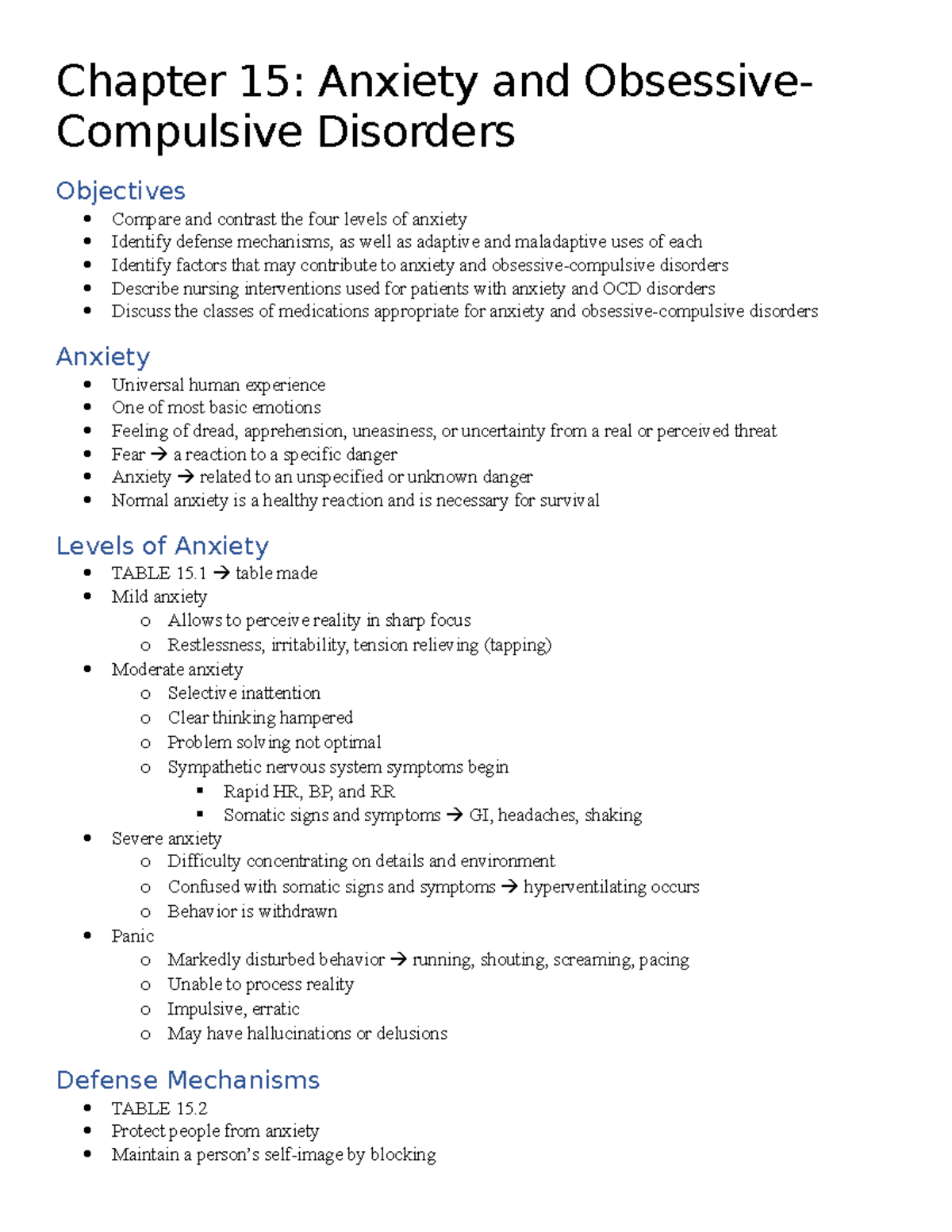 Anxiety & Obsessive-Compulsive Disorders - Chapter 15: Anxiety and ...