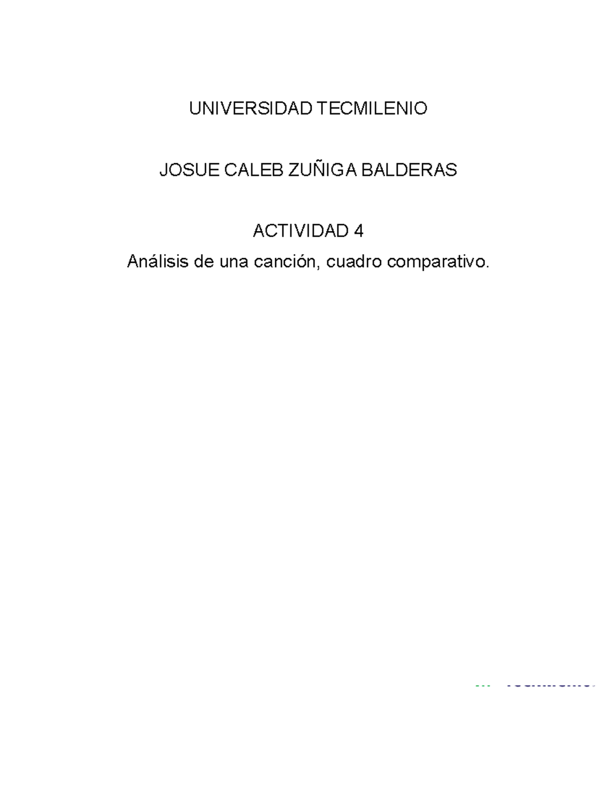 Actividad 4 Expresion Literaria - UNIVERSIDAD TECMILENIO JOSUE CALEB ...