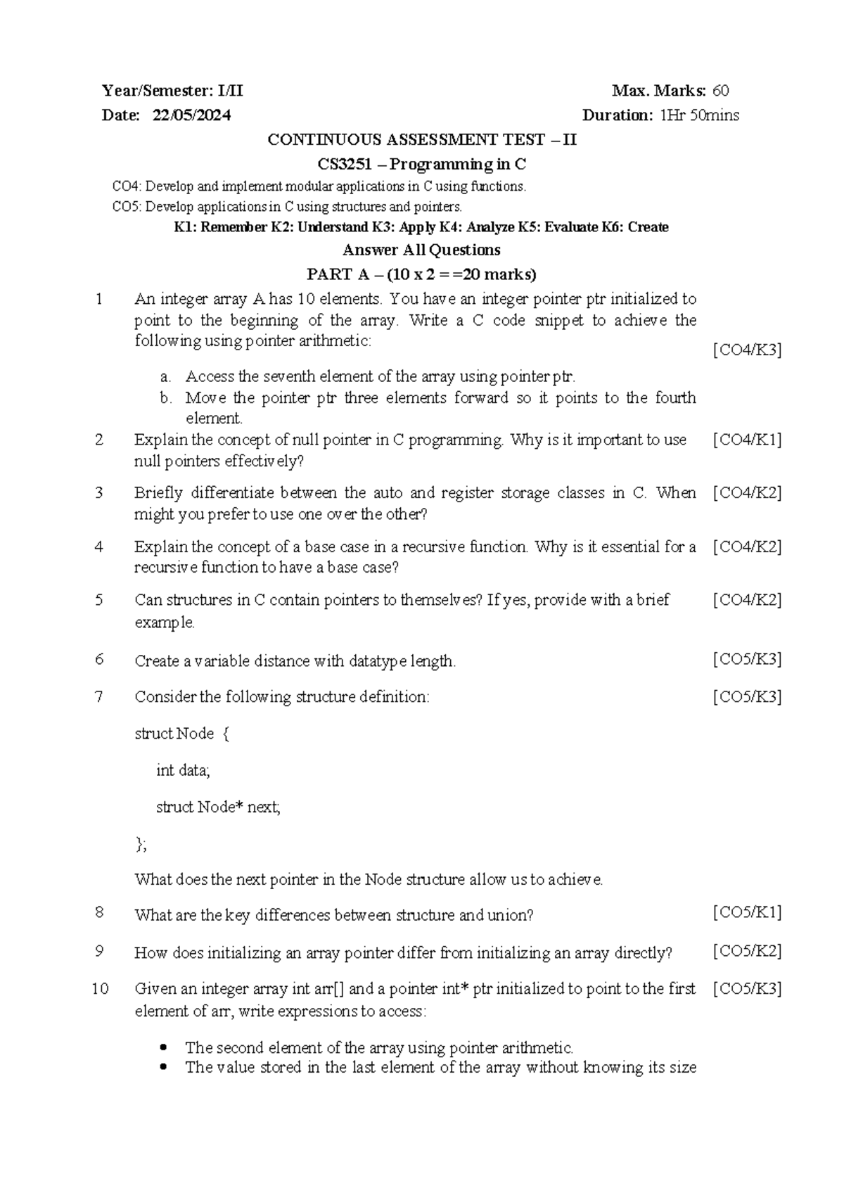 Unit 3 And 4 Revision Questions Year Semester I Ii Max Marks 60 Date 22 05 2024 Duration