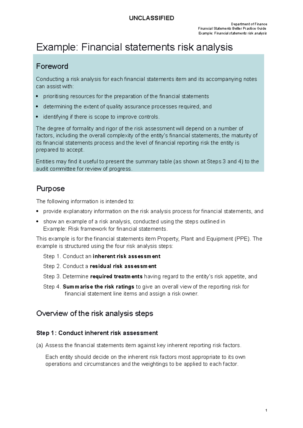 Financial Statements Risk Analysis - Studocu