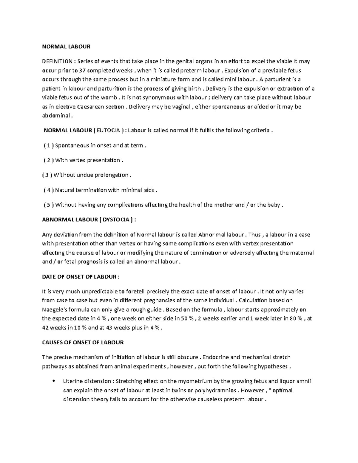 Normal Labour-WPS Office - NORMAL LABOUR DEFINITION : Series of events ...