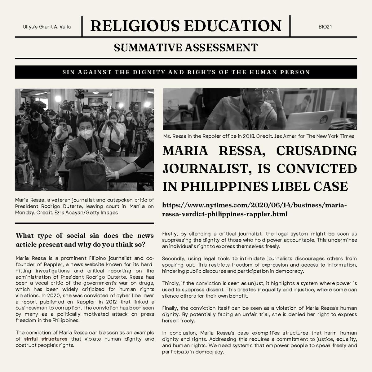 Valle BIO21 REED004 Midterms Summative Examination - RELIGIOUS ...