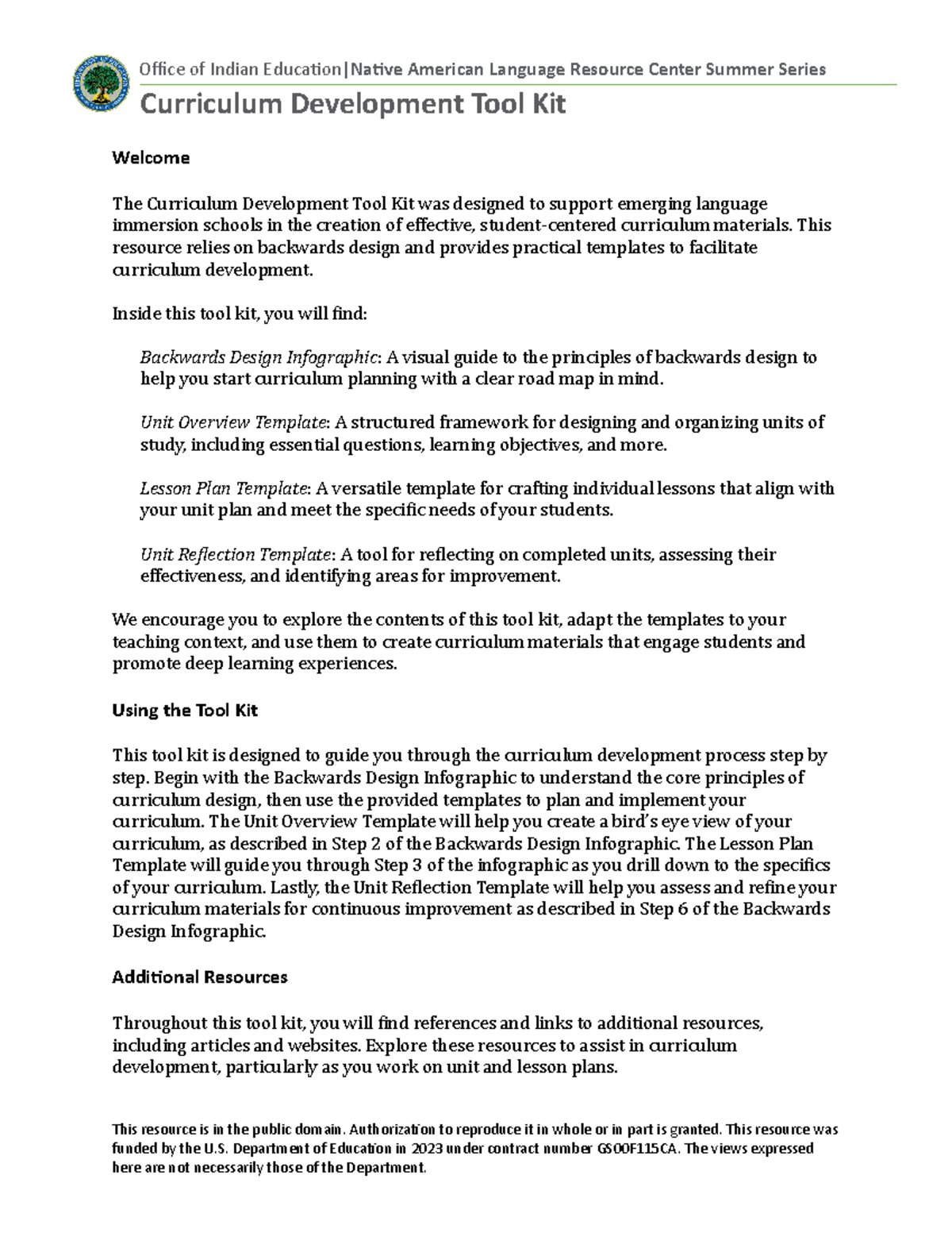 Curriculum-Development-Toolkit - Curriculum Development Tool Kit This ...