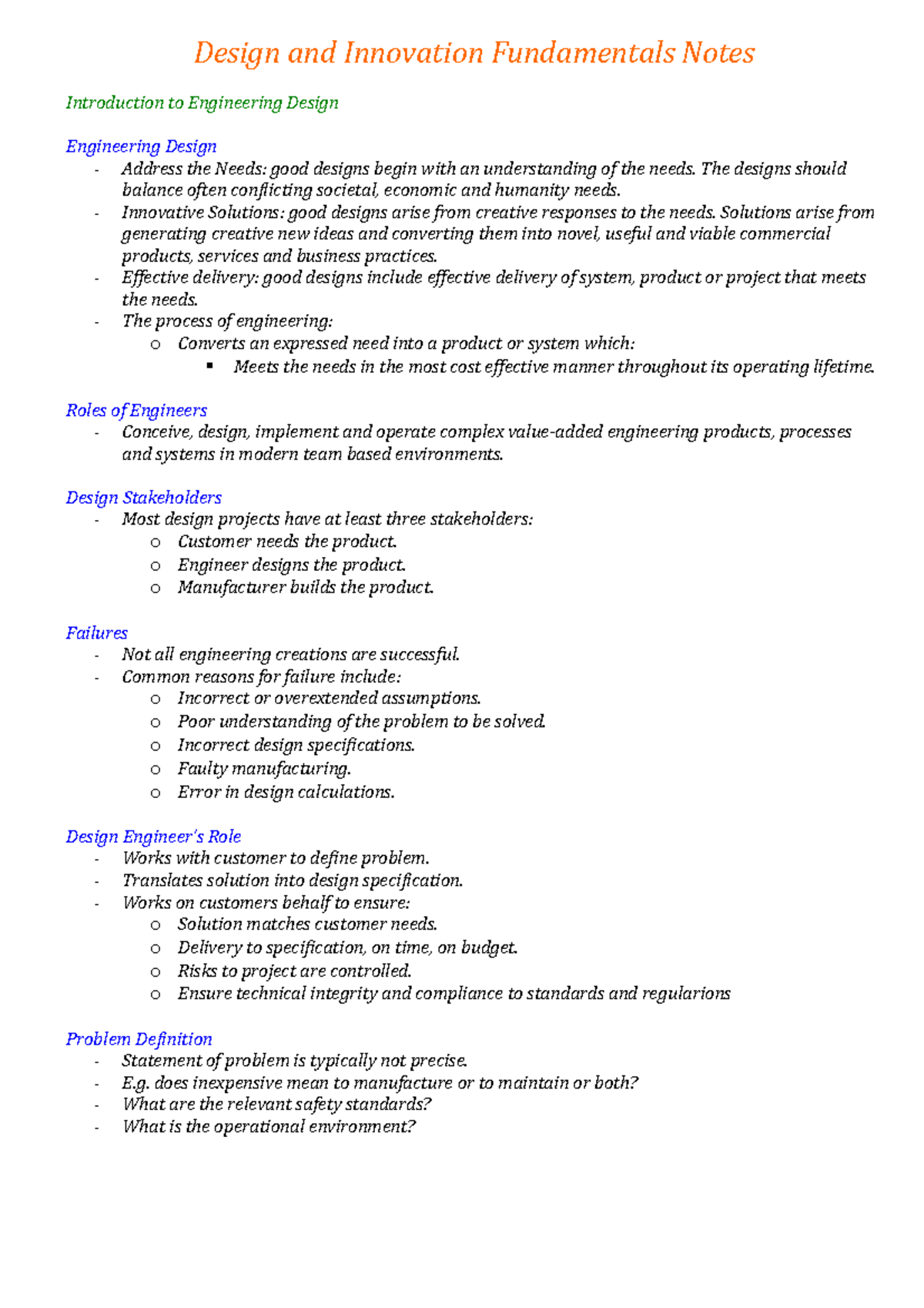 1-Design-and-Innovation-Fundamentals-Notes - Design and Innovation ...