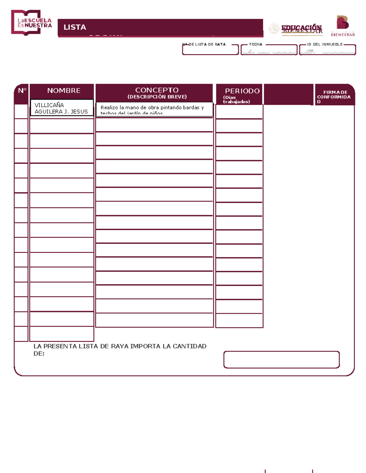 Formato Lista DE RAYA EF24 31 01 24 - Lenguaje y comunicación ...