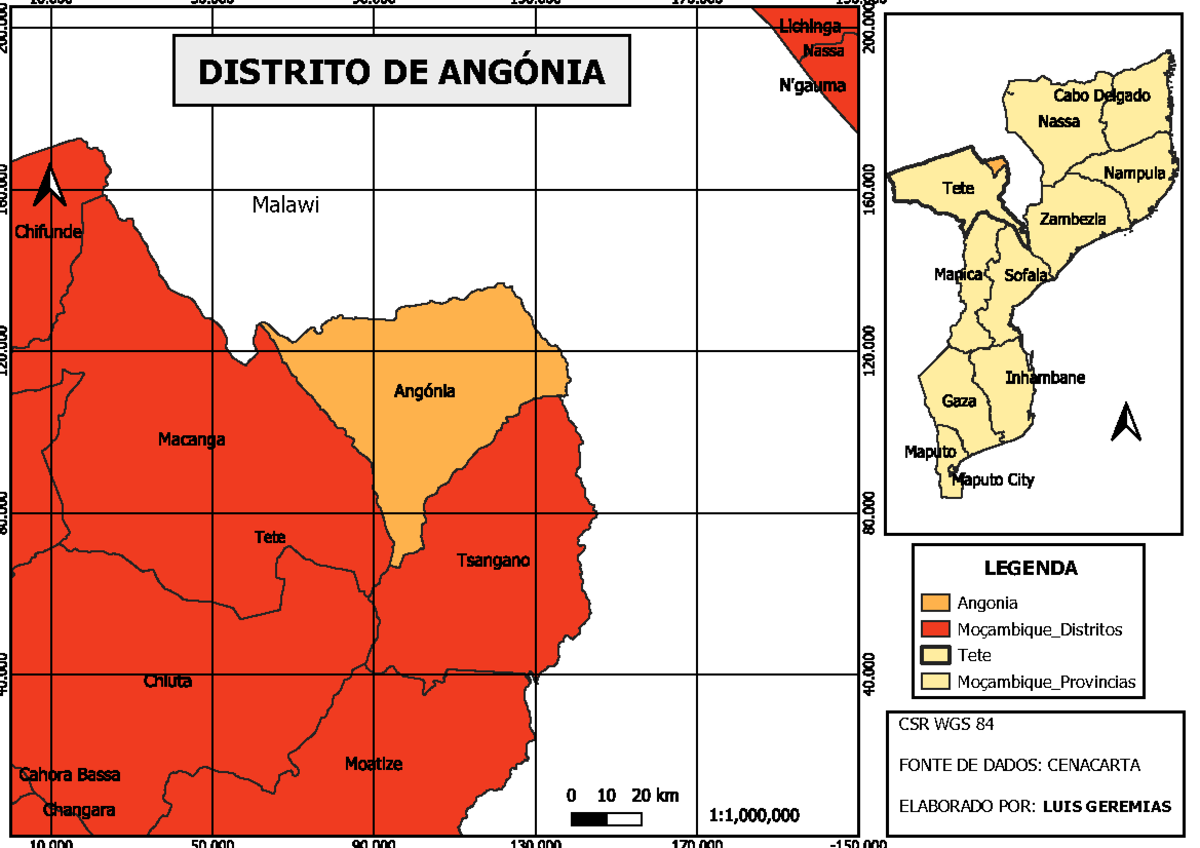 Angonia Luis - Mapa de localização do distrito de angonio que se ...