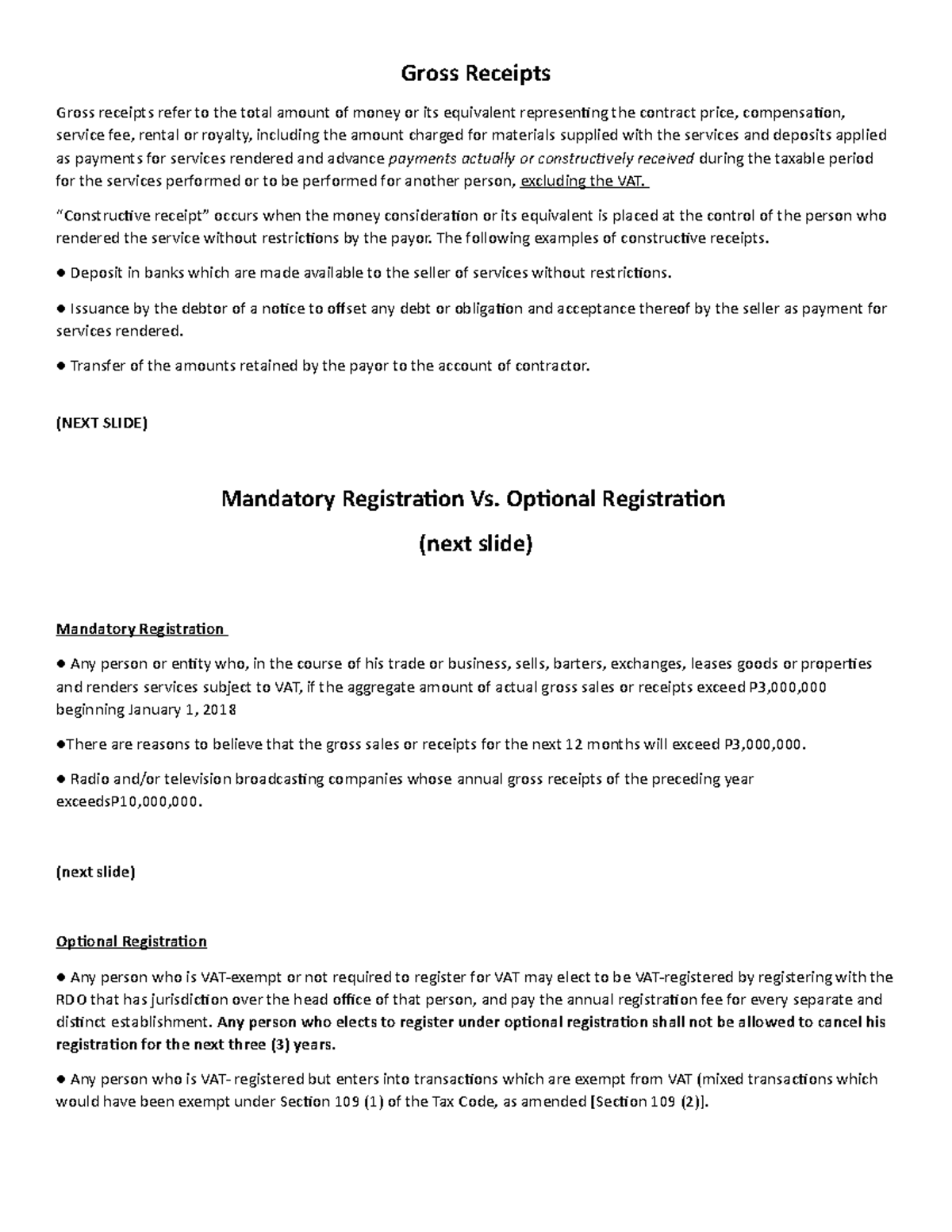 Gross Receipts to power of commissioner Table - Gross Receipts Gross ...