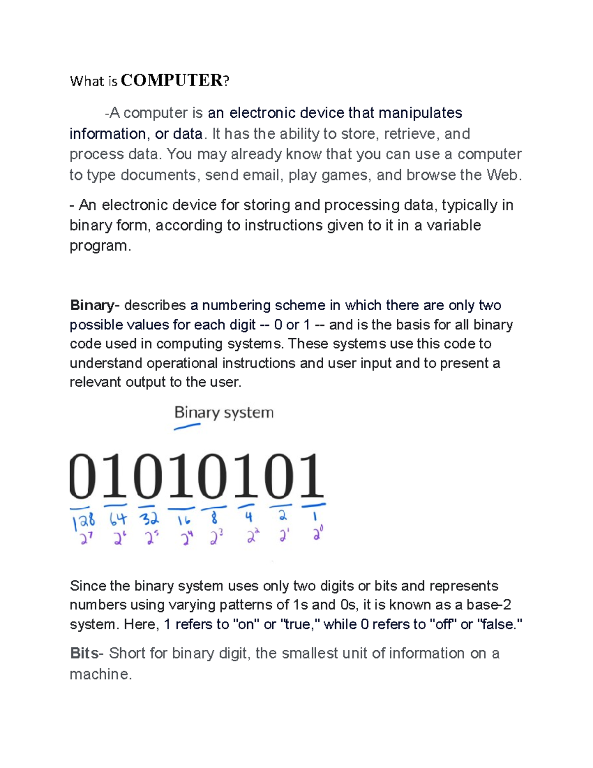 What is Computer - What is COMPUTER? - A computer is an electronic ...