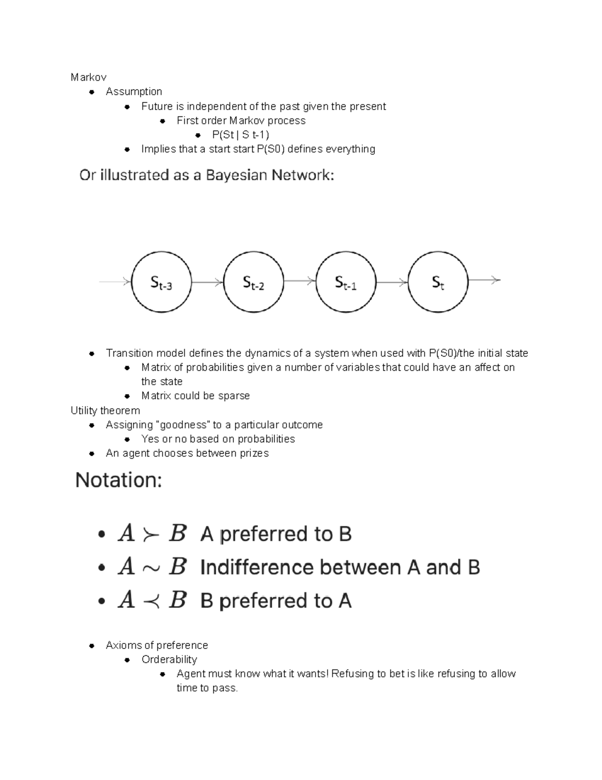 Artificial Intelligence Bullet Pointed Key Concepts 20222023 Markov Assumption Future Is