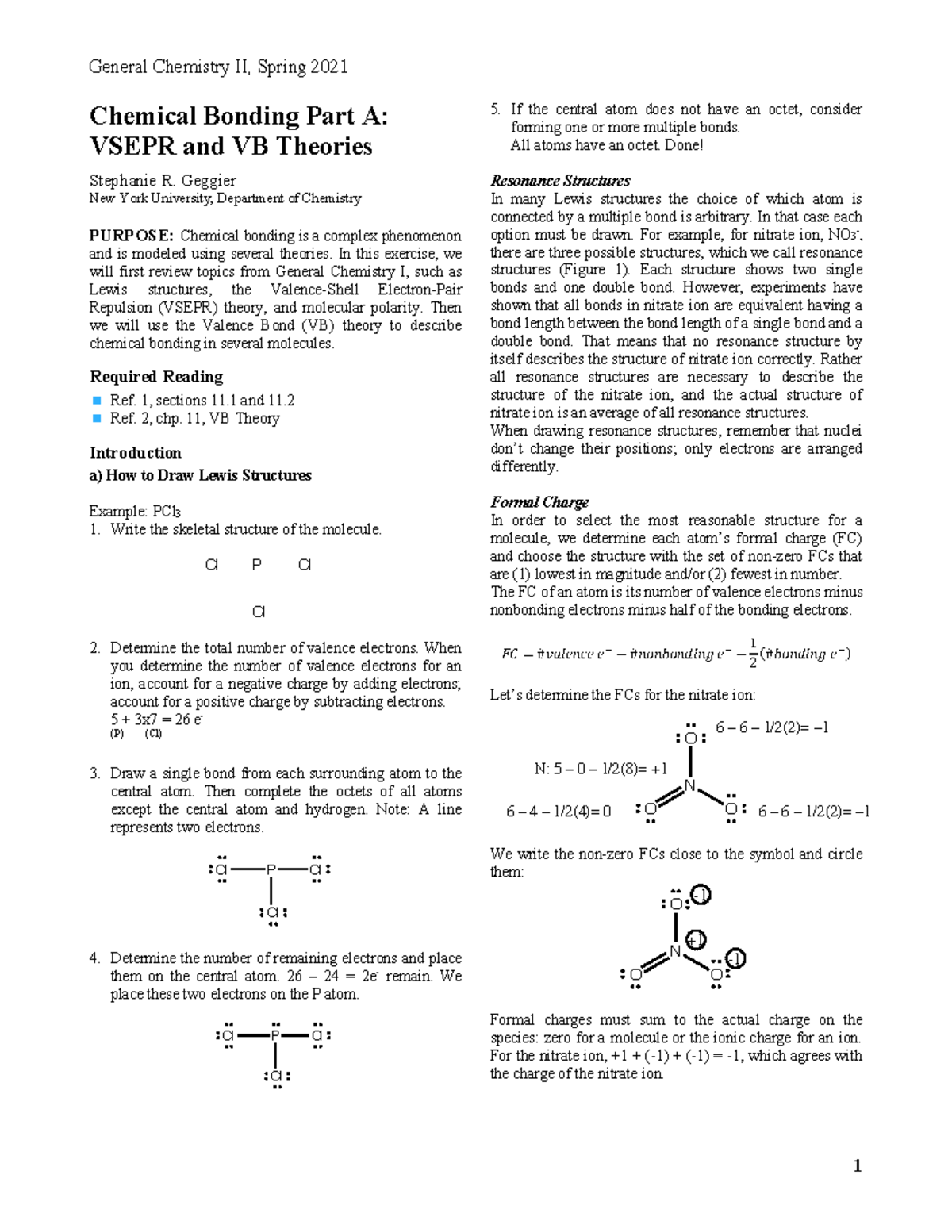 Chemical+Bonding+Part+A+ Vsepr+VB - Chemical Bonding Part A: VSEPR and ...