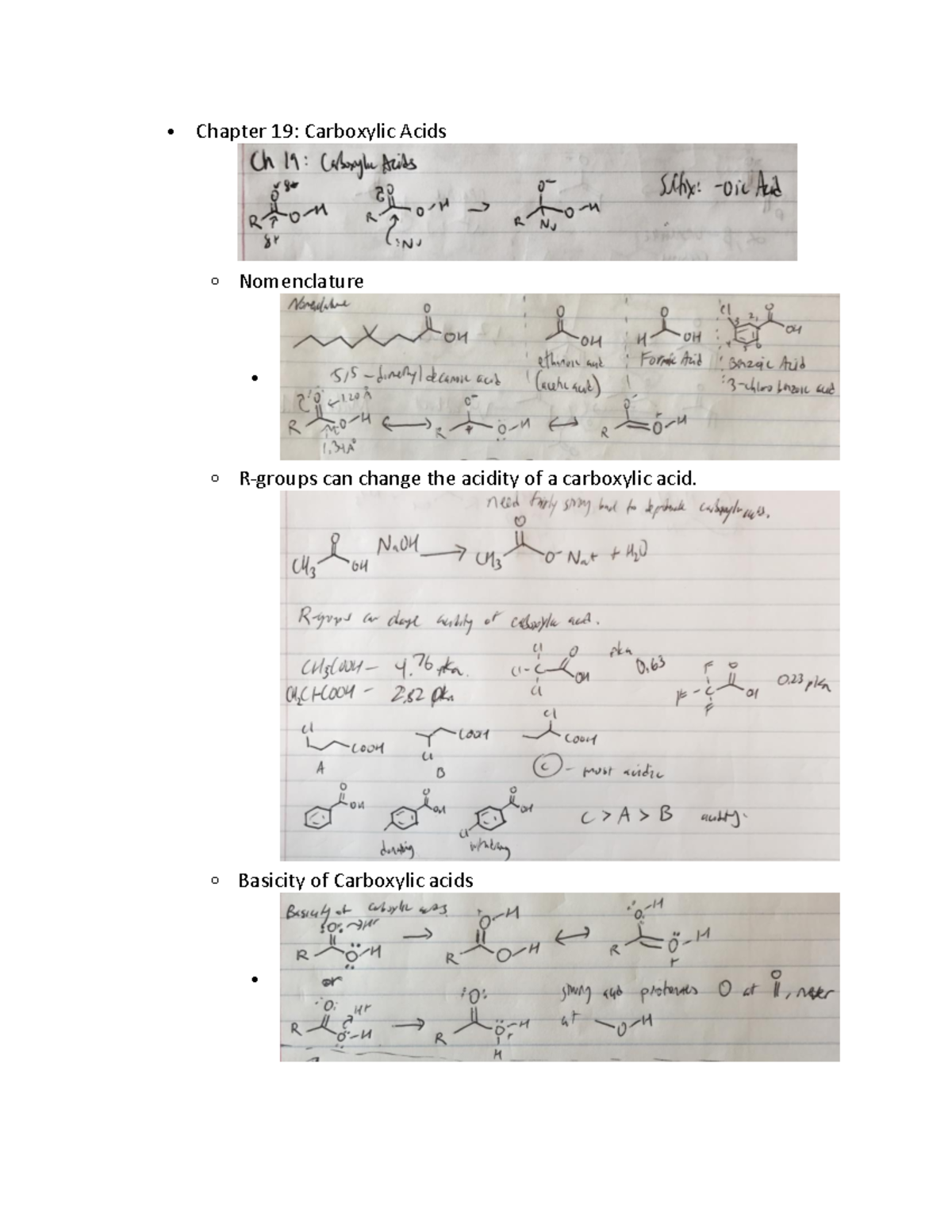 Carboxylic Acids - Lecture notes 20 - • Chapter 19: Carboxylic Acids o ...