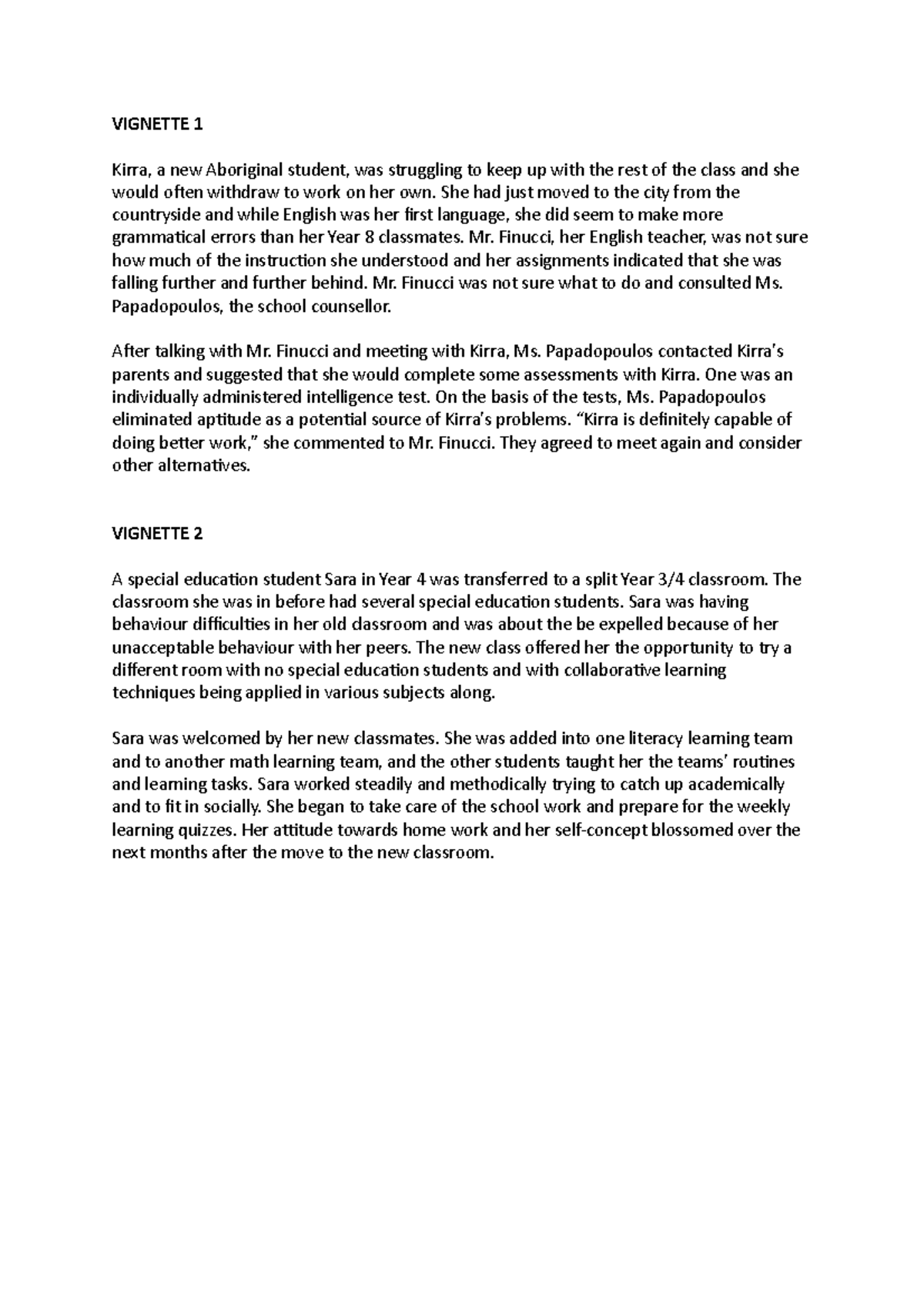 Vignettes 2021 for studying - VIGNETTE 1 Kirra, a new Aboriginal ...