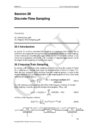 Session 23 - Sampling - DMX4411 Unit 3: Discrete-Time signals 62 ...