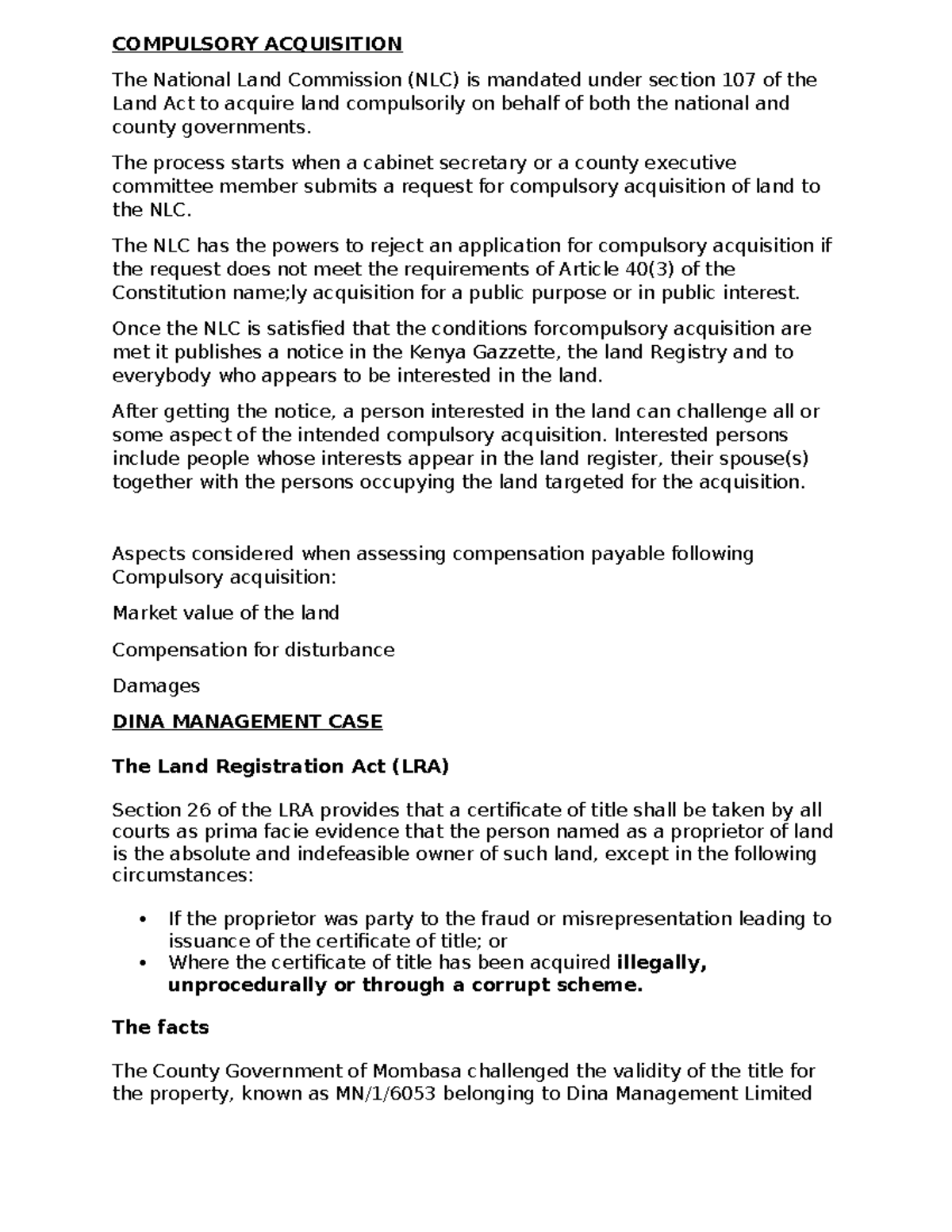 Conveyancing Revision - COMPULSORY ACQUISITION The National Land ...