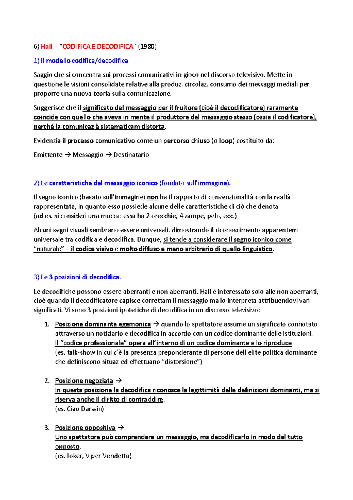 Domande&risposte saggio di Hall – “ Codifica E Decodifica” (1980) - Hall – “ CODIFICA E ...