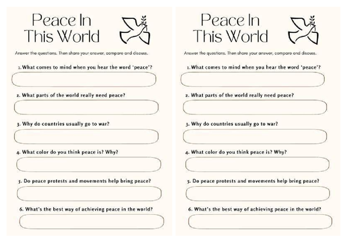 Peace - English - Studocu