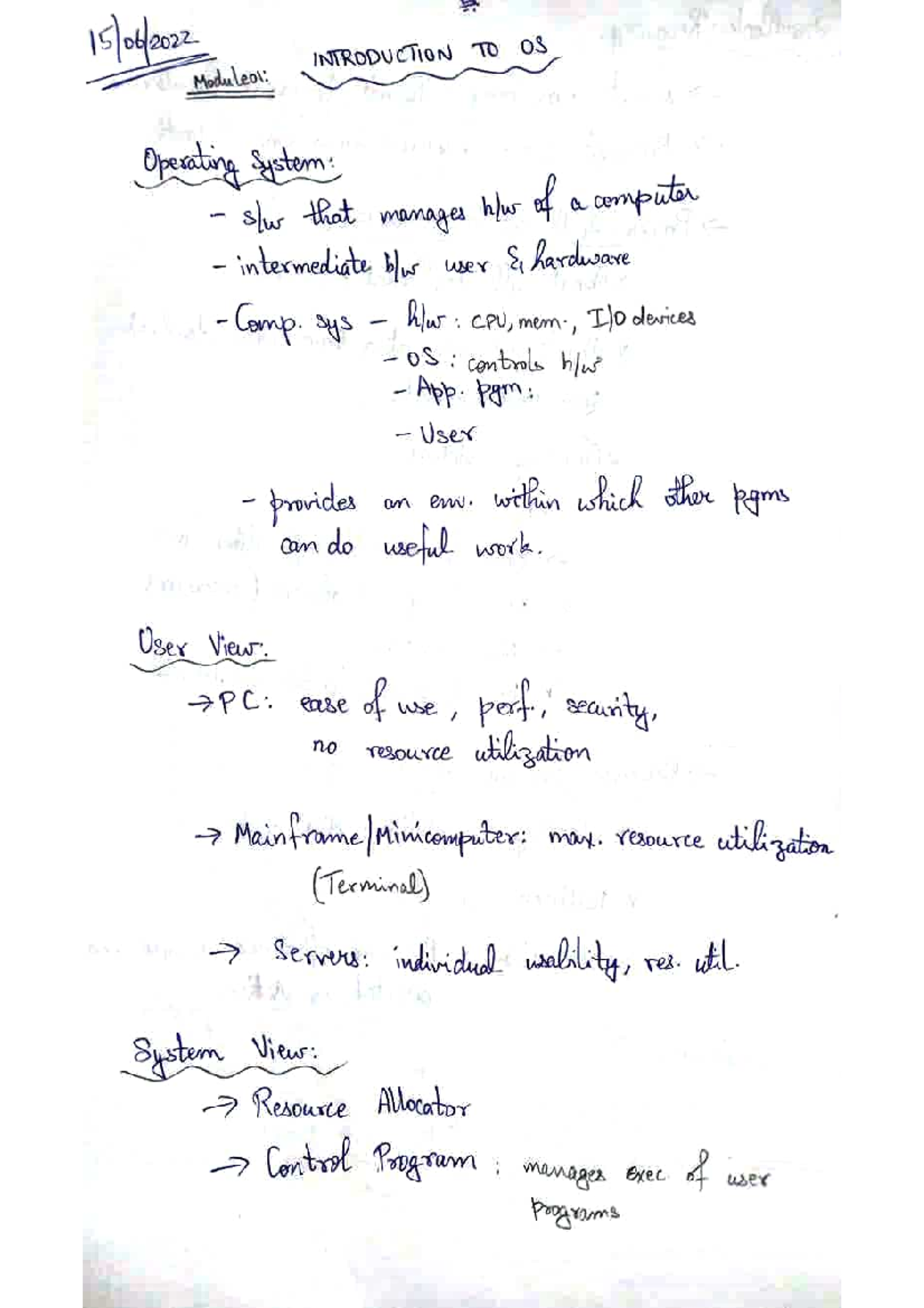 OS-Module 01-Introduction to OS - Computer Science and Engineering ...