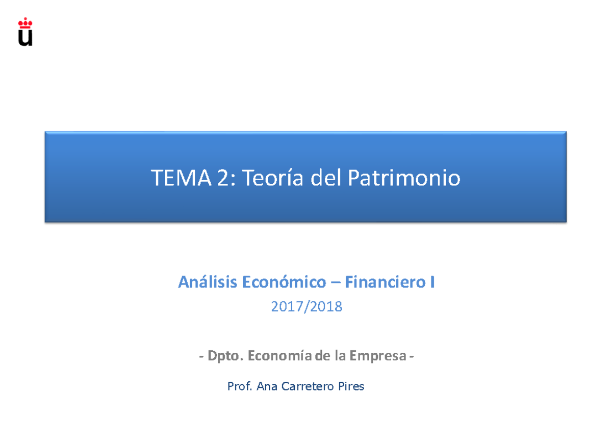 Tema 2. Teoría del Patrimonio - Warning: TT: undefined function: 32 Warning: TT: undefined ...