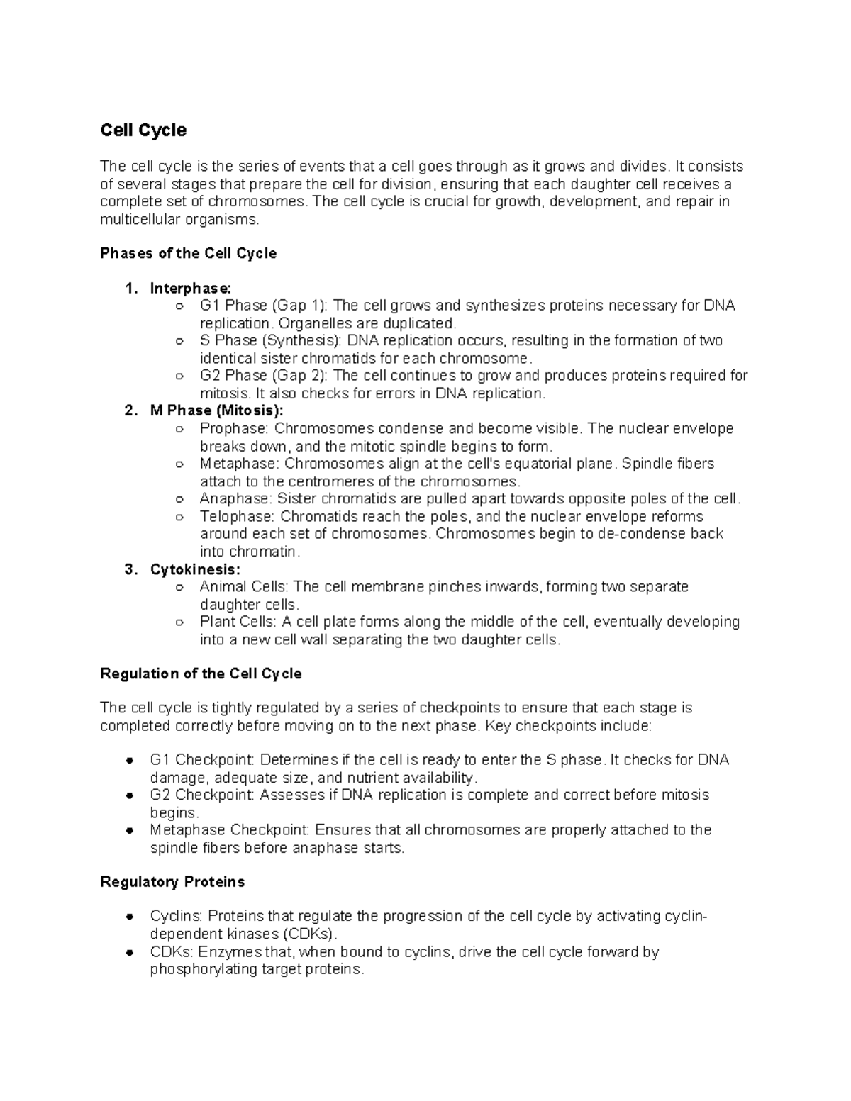 CELL Cycle Reviewer - Cell Cycle The cell cycle is the series of events ...