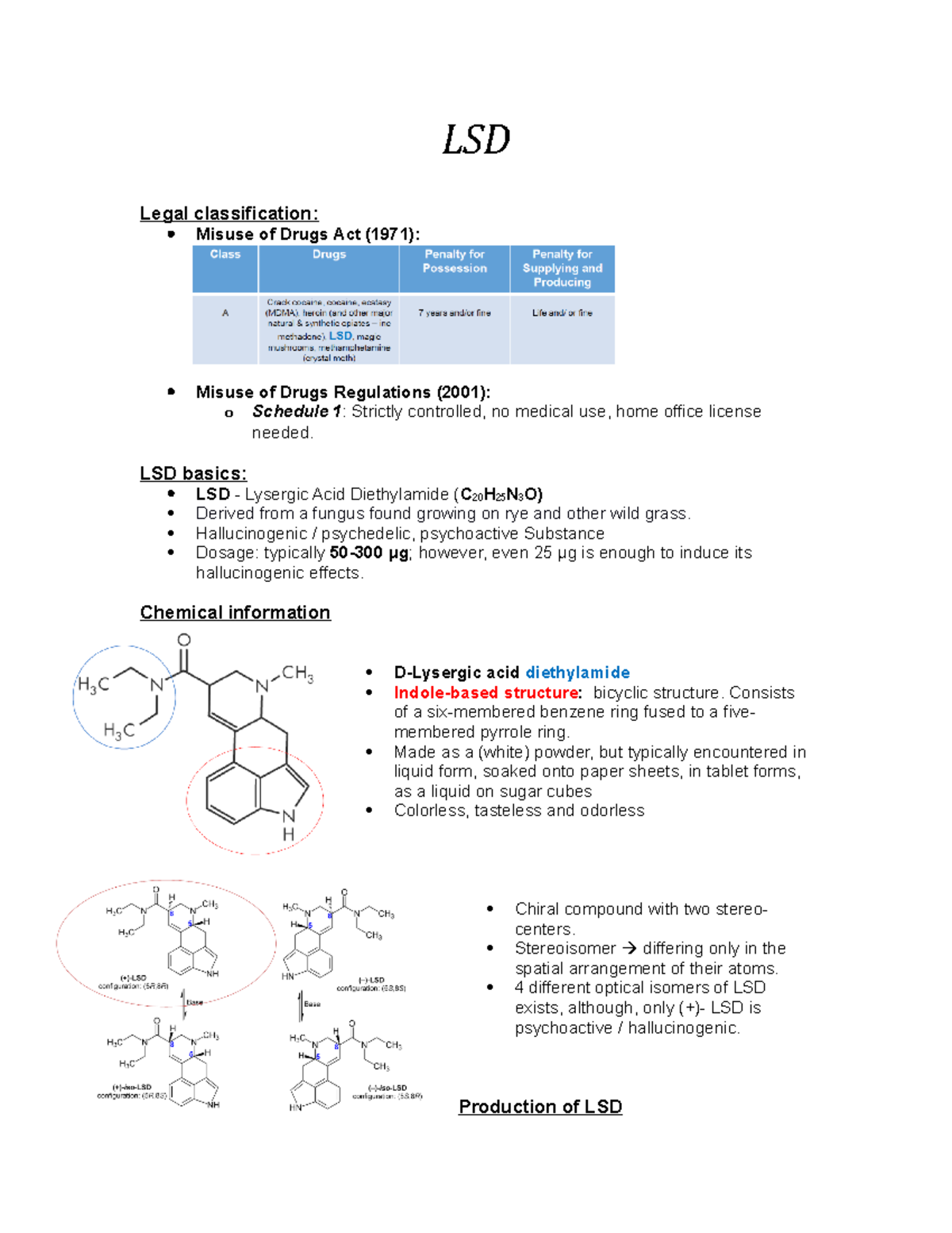 Drugs of Abuse: LSD - LSD Legal classification: Misuse of Drugs Act ...
