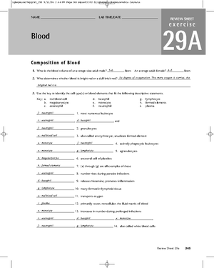 Blood - answer key for review sheet - NAME ...