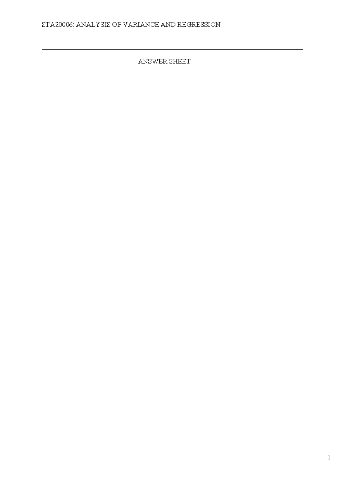 Answer Sheet v2 - STA20006 - Assignment 1 - ANSWER SHEET TASK A It was hypothesised that people ...