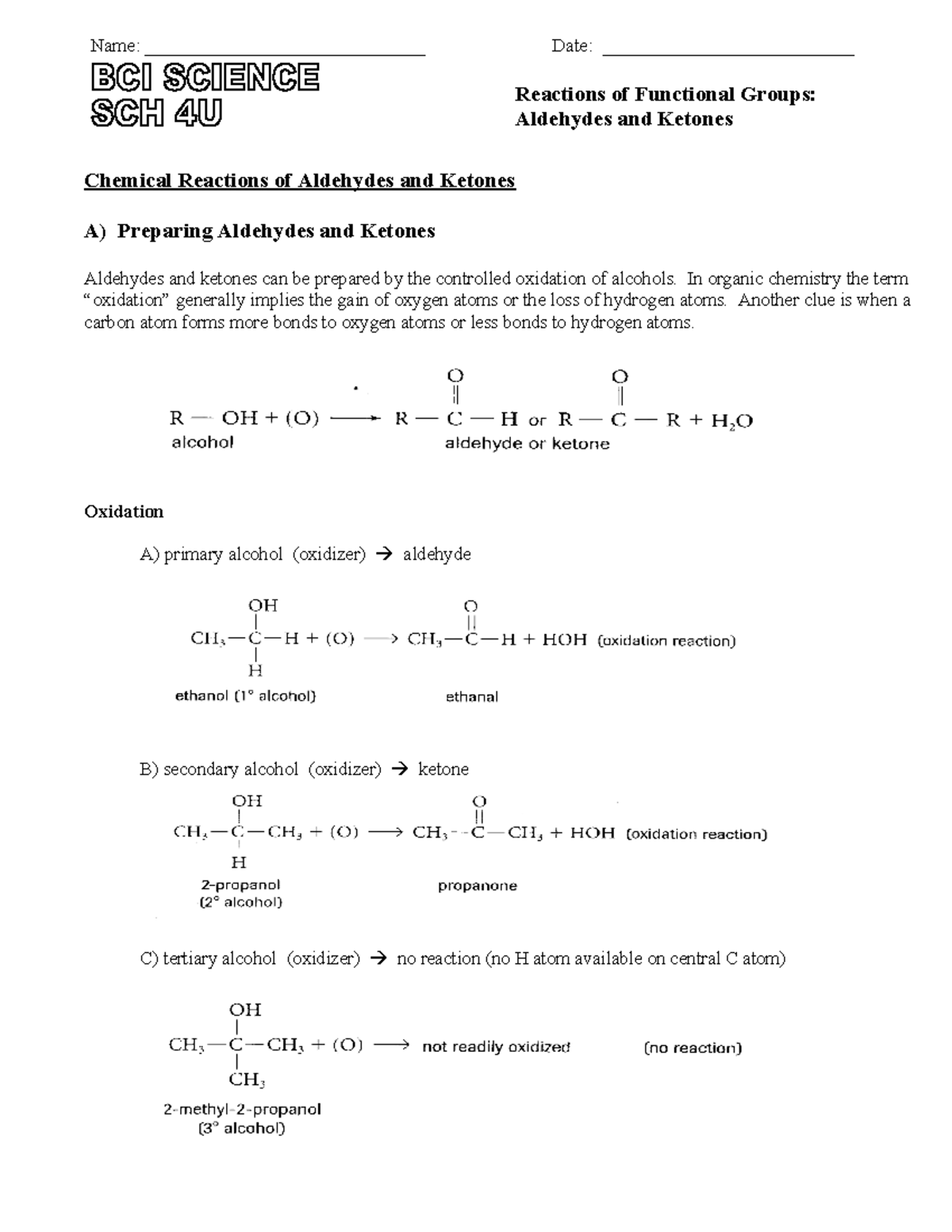 Handout-chemical reactions of aldehydes and ketones-11 - Chemical ...