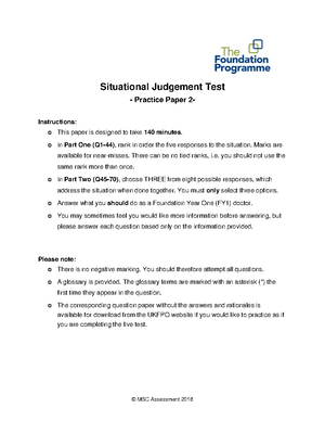 2020 Paper 1 Answers - SJT - Situational Judgement Test - Practice ...
