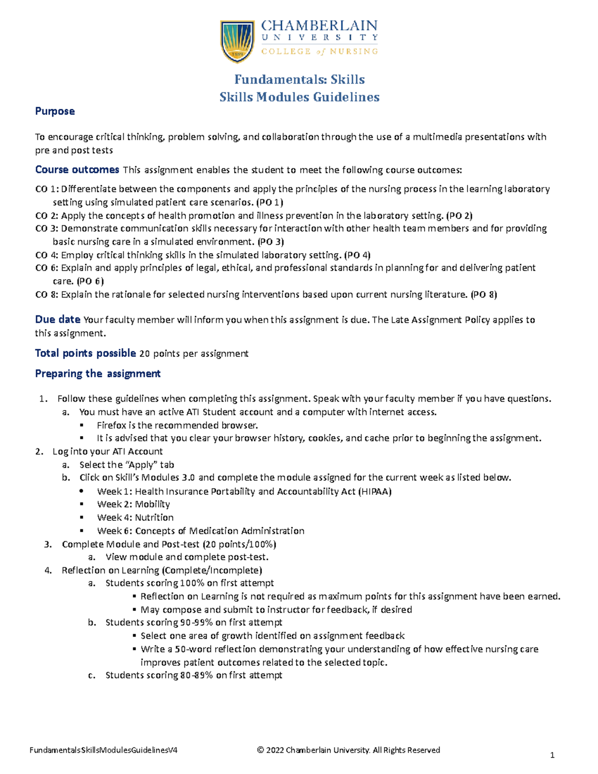 Fundamentals-Skills Skills Modules Guidelines V4Nov2022 - Purpose To ...