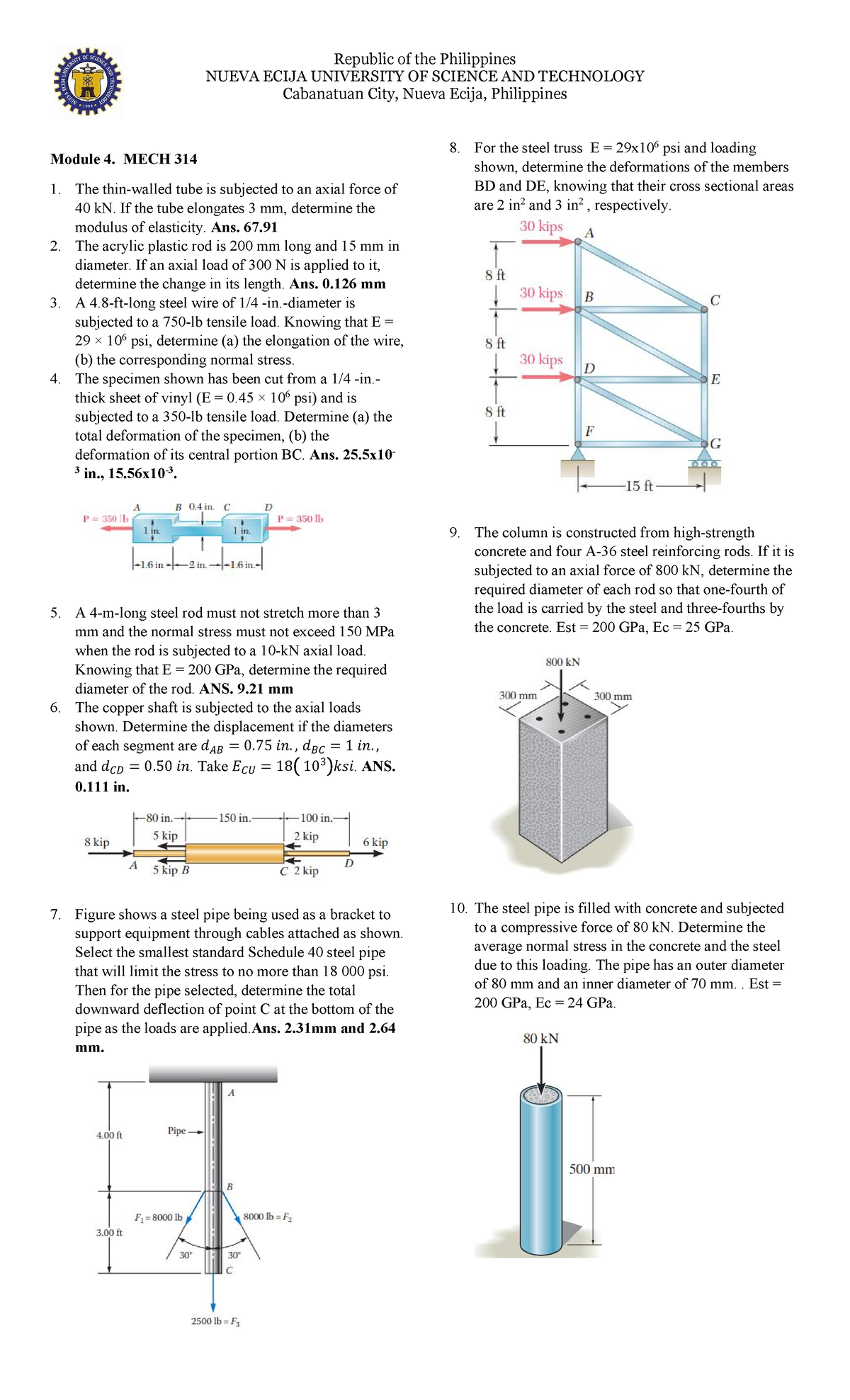 Module-no.-4-.1 - sample problems about strain - Republic of the Philippines NUEVA ECIJA ...