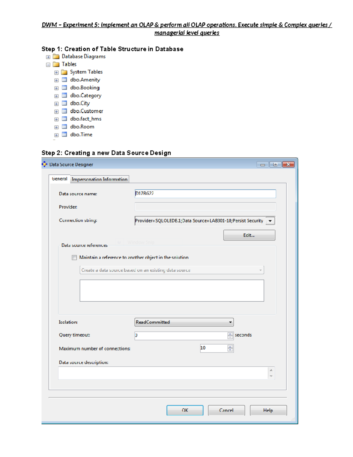 lab outputs DWM - DWM – Experiment 5: Implement an OLAP & perform all OLAP operations. Execute ...