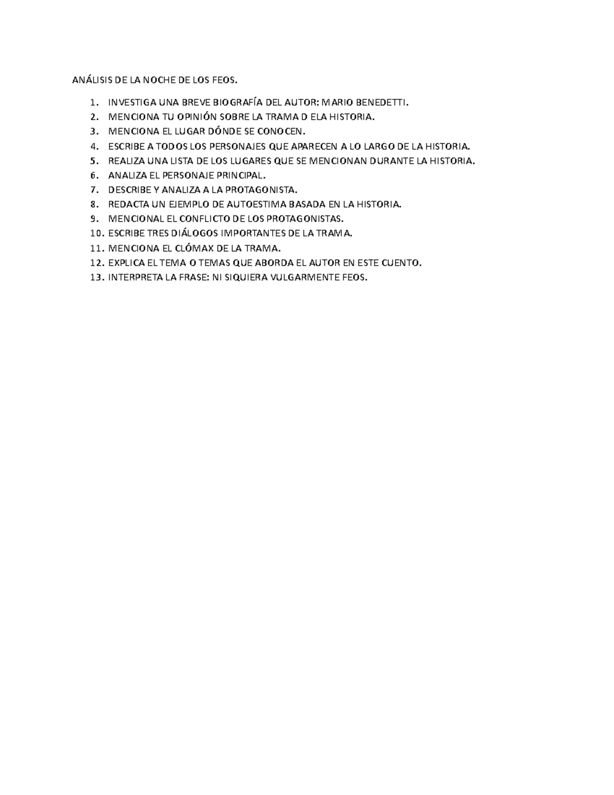 Análisis DE LA Noche DE LOS FEOS - ANÁLISIS DE LA NOCHE DE LOS FEOS. 1 ...